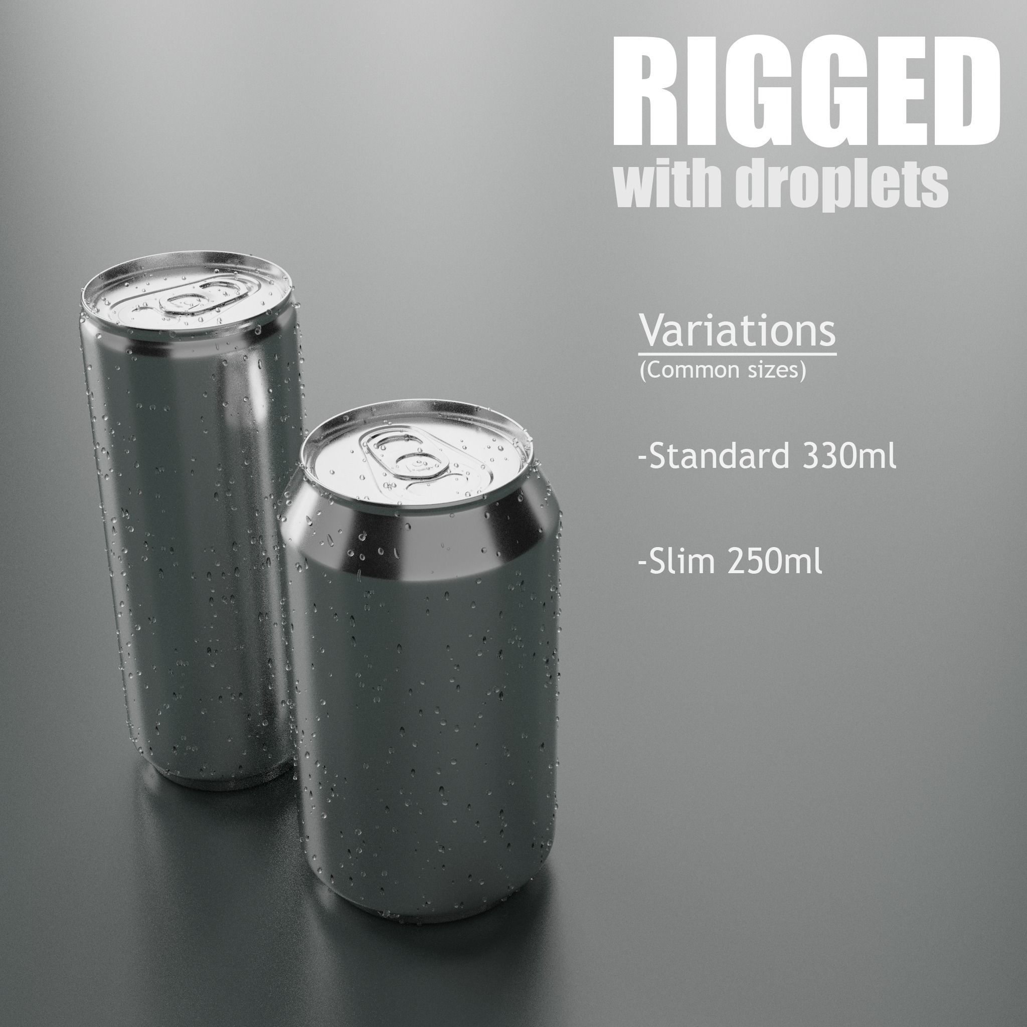 3D model Beverage soda cans Common Sizes - RIGGED VR / AR / low-poly ...
