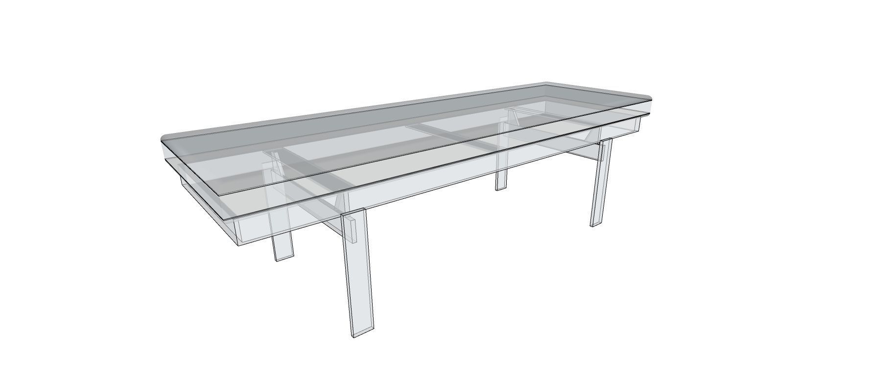 Sleek Metal Frame Banquette 3D MODEL 3D model | CGTrader