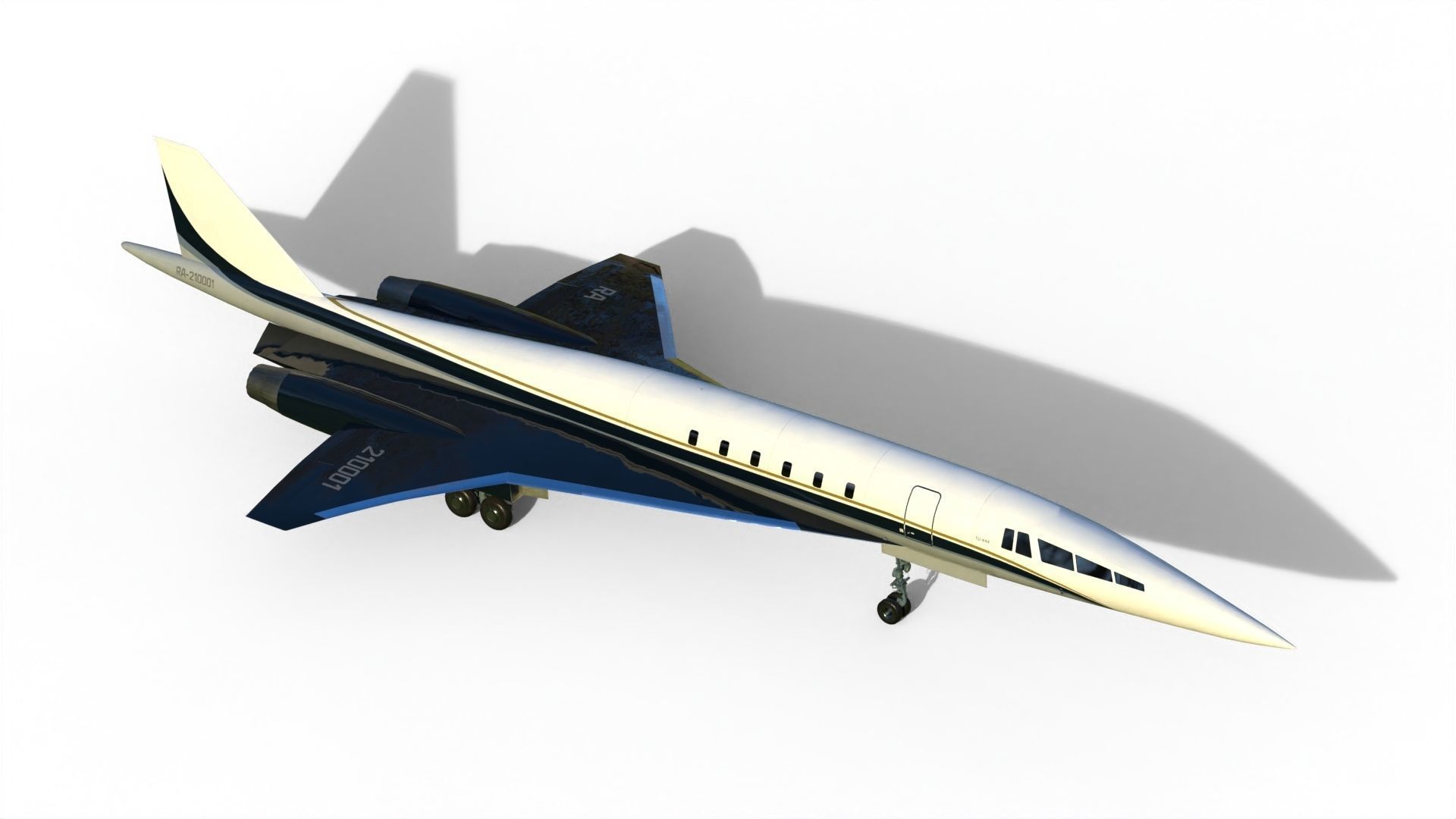 Supersonic Business Jet Tu-444 3D model | CGTrader
