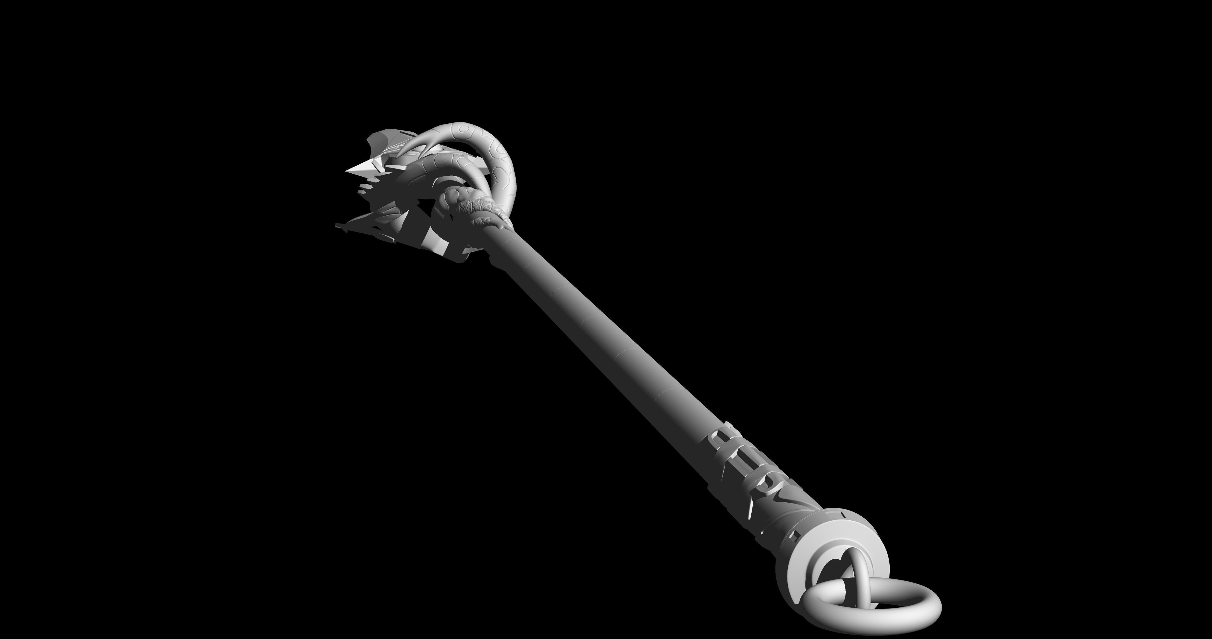 genshin impact Dragon Bane lance 3D model 3D printable | CGTrader