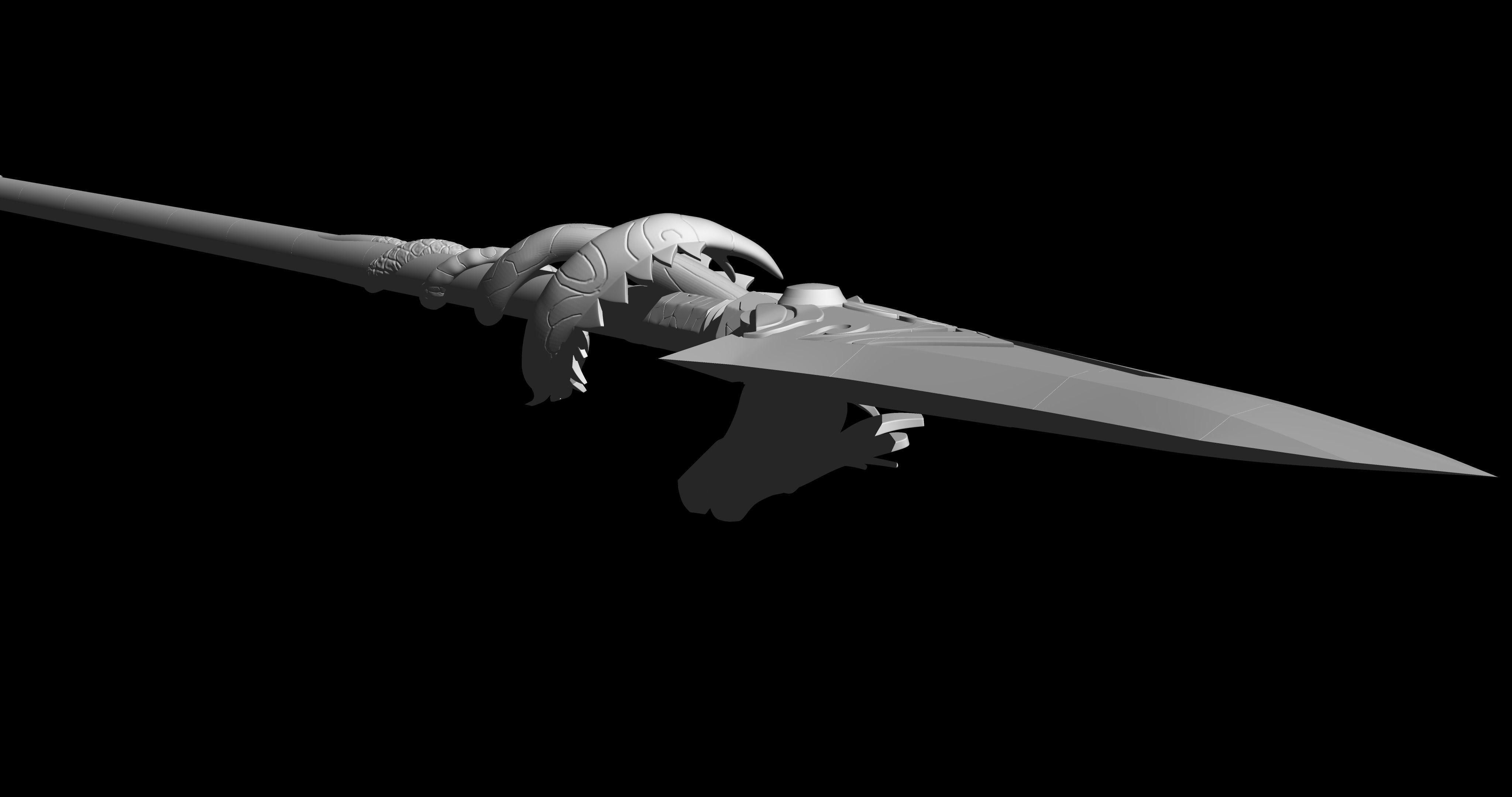 genshin impact Dragon Bane lance 3D model 3D printable | CGTrader
