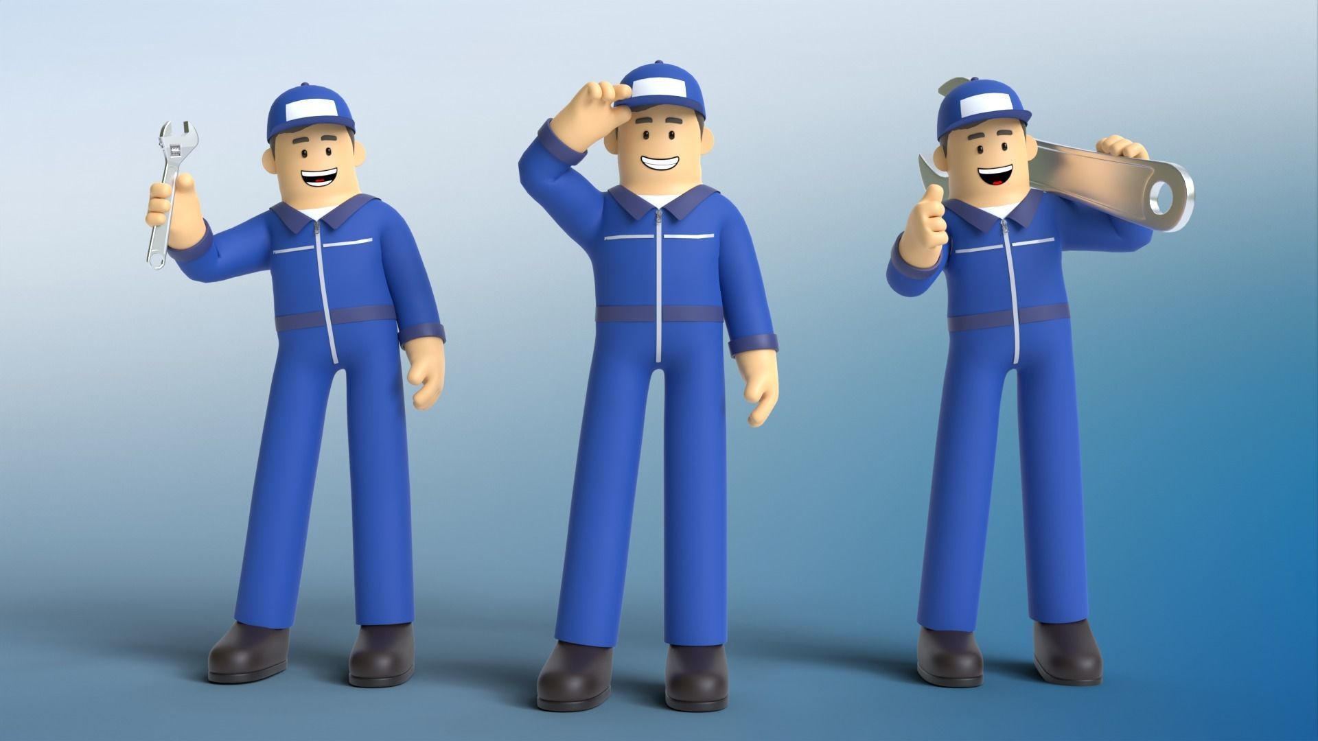 3D model Minimal Mechanic Cartoon Character VR / AR / low-poly | CGTrader