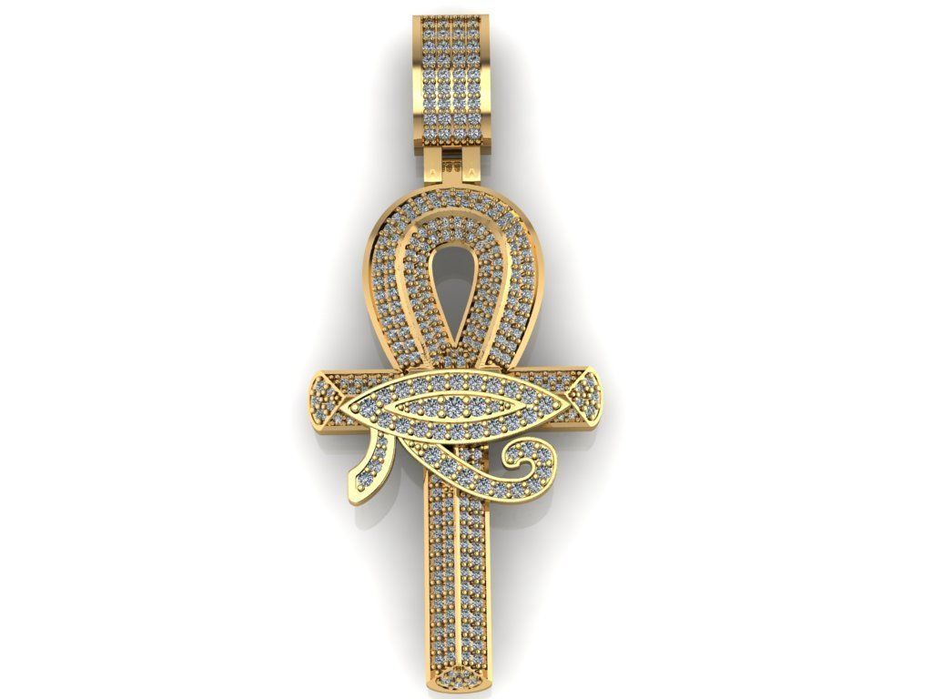 ankh cross eye pendant 3D model 3D printable | CGTrader