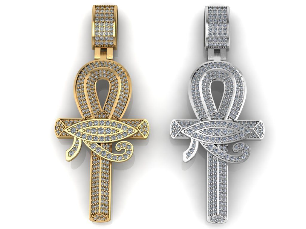 ankh cross eye pendant 3D model 3D printable | CGTrader
