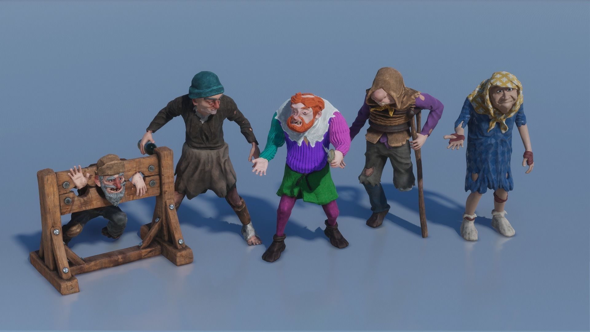3D model Medieval Stylized Characters - Full VR / AR / low-poly | CGTrader