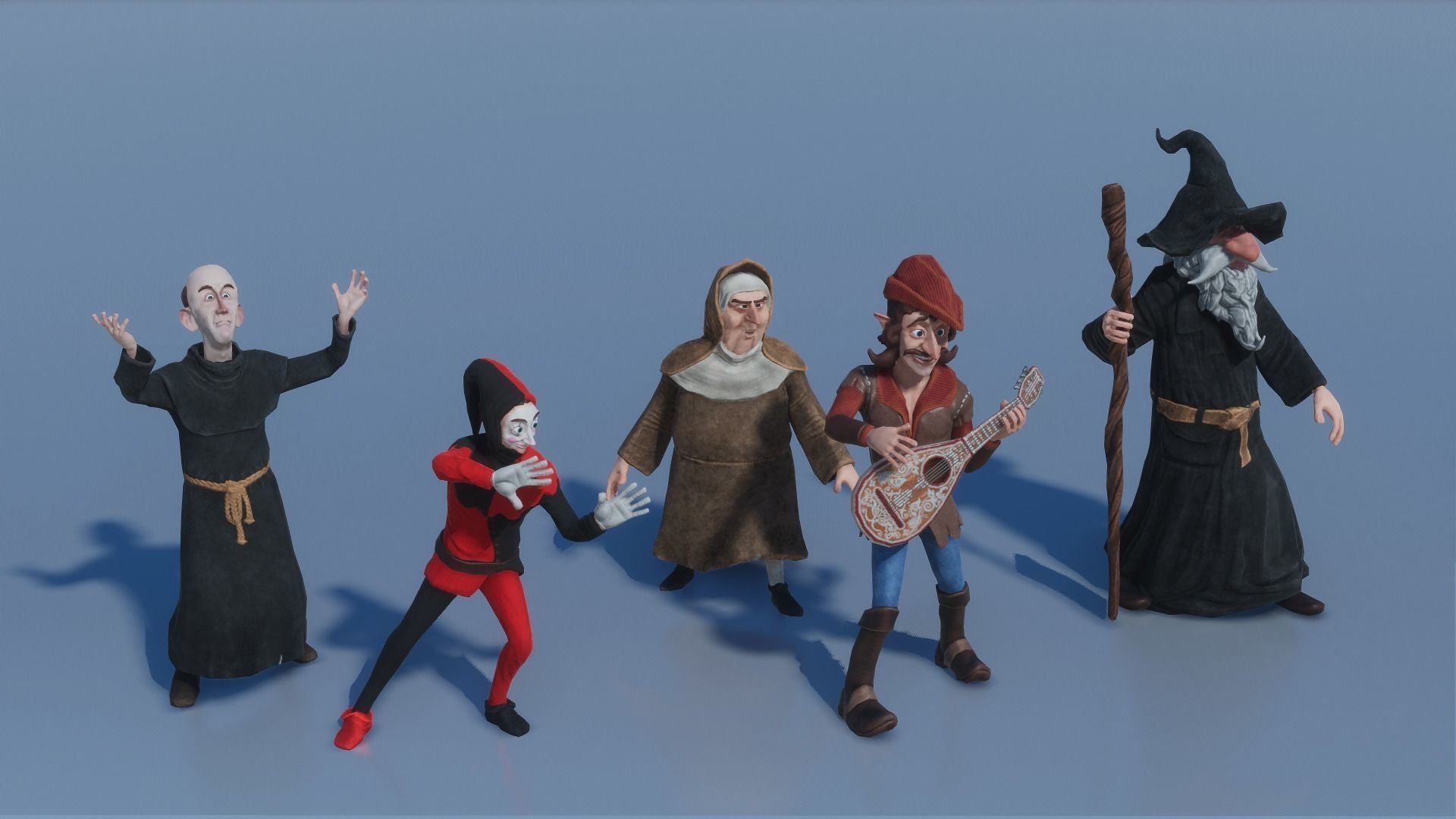 3D model Medieval Stylized Characters - Full VR / AR / low-poly | CGTrader