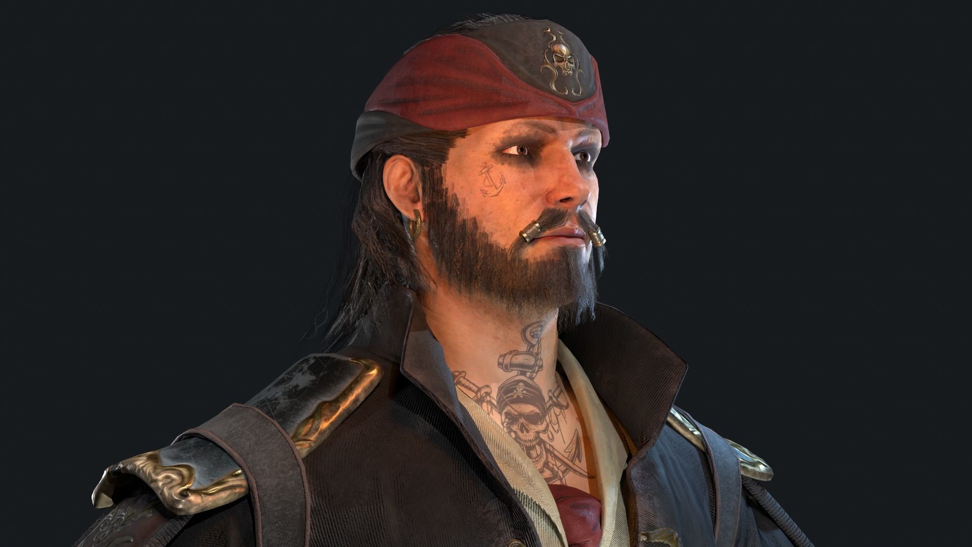 3D model Pirate Captain VR / AR / low-poly | CGTrader