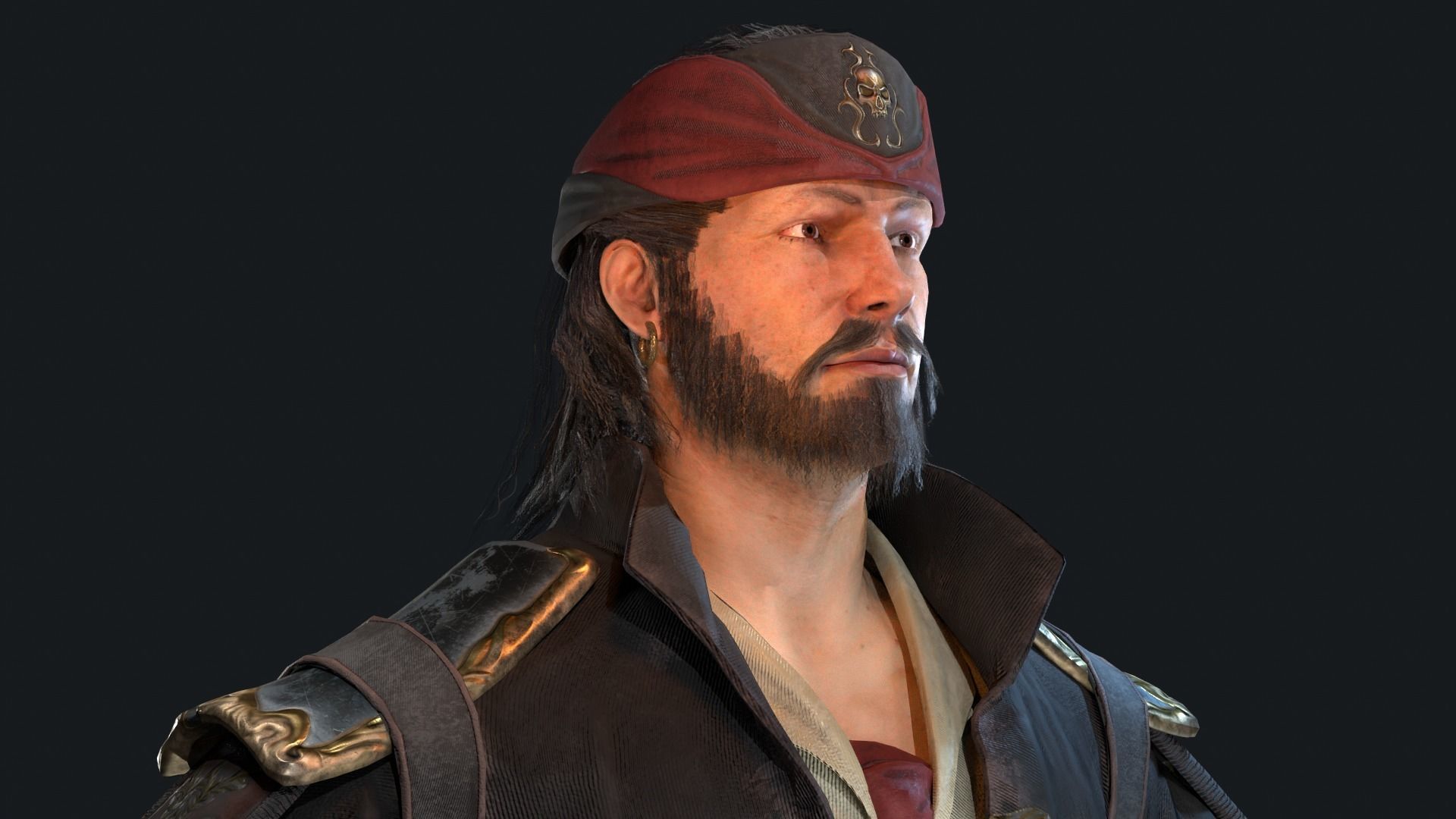 3D model Pirate Captain VR / AR / low-poly | CGTrader