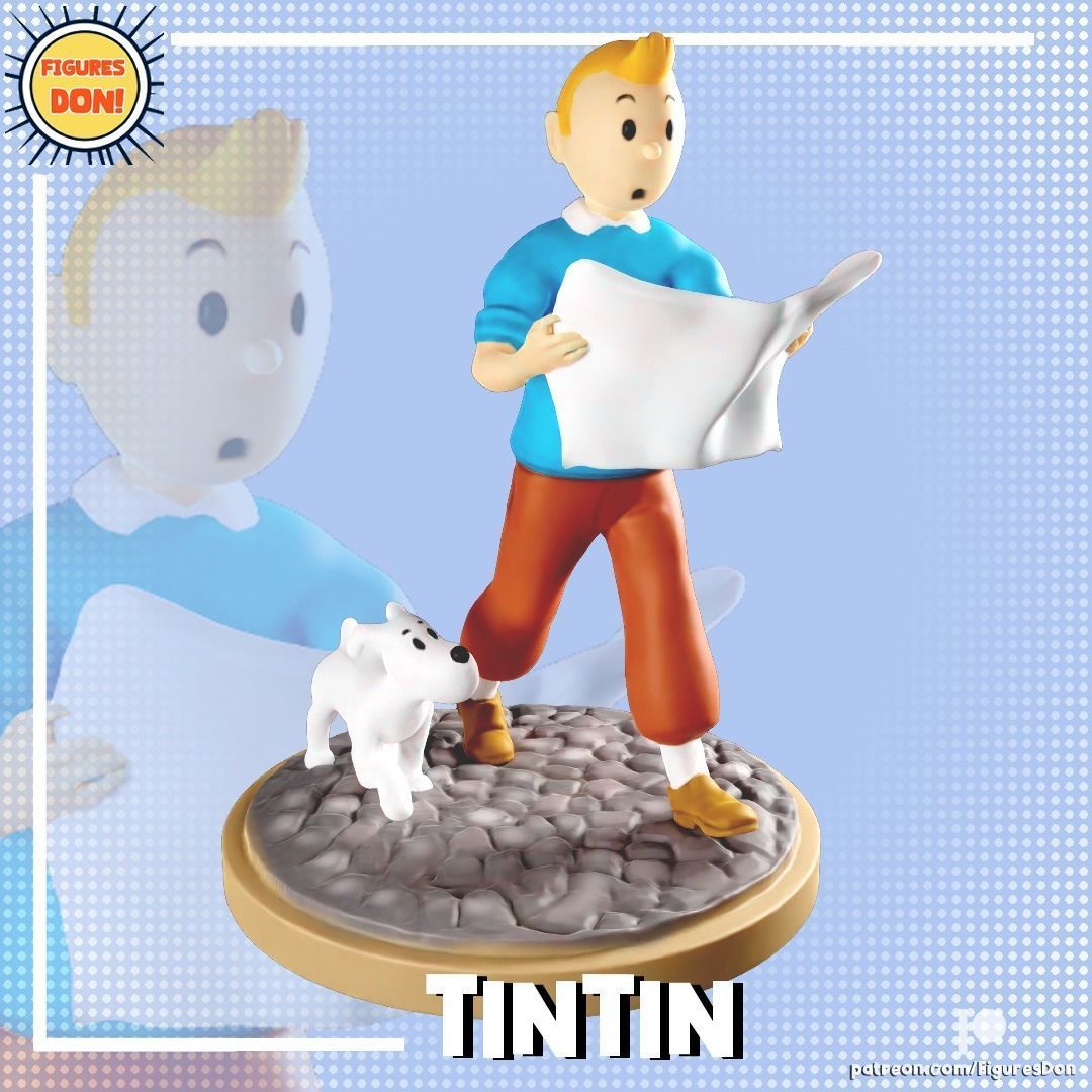 Tintin and Milu 3D model 3D printable | CGTrader
