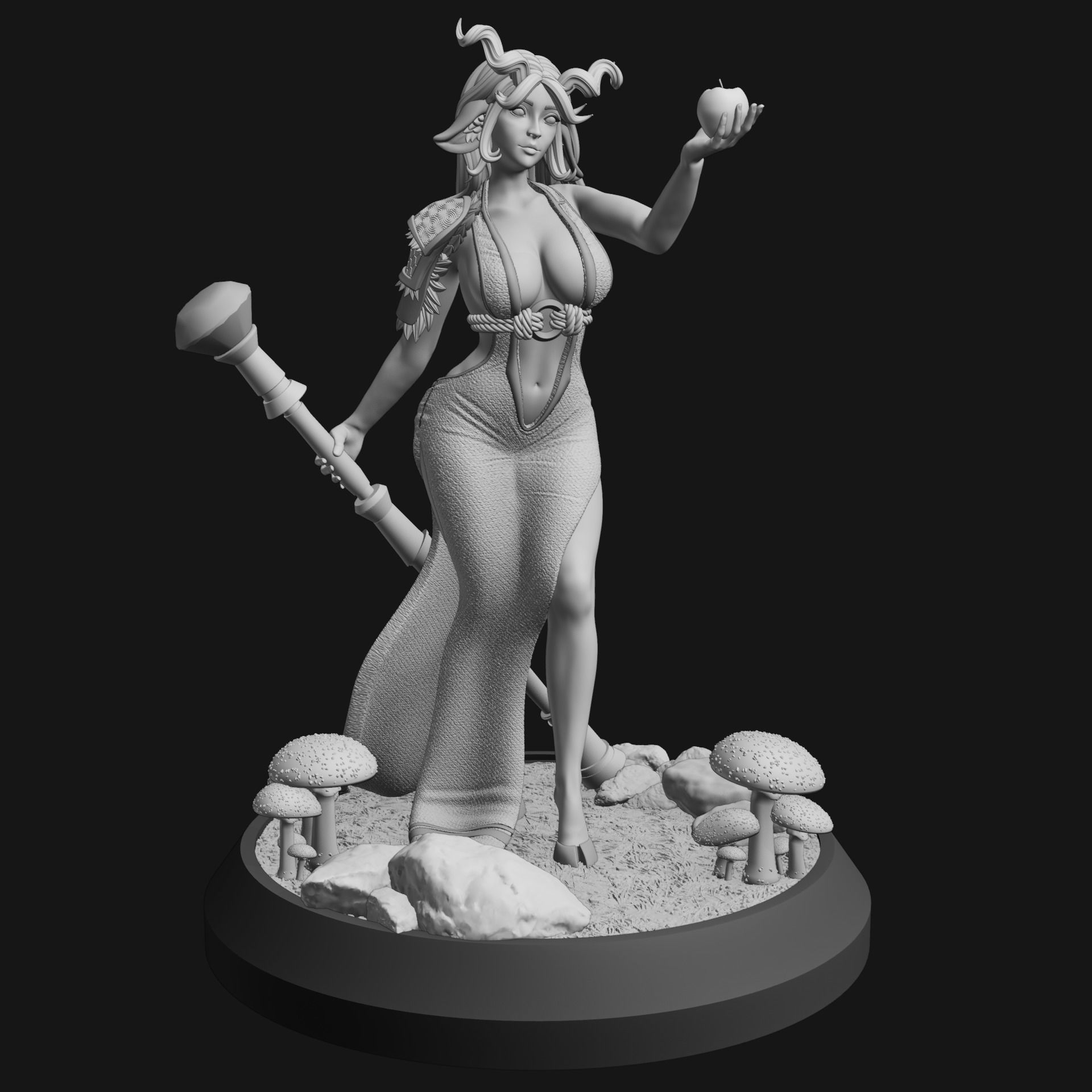 Faun Druid - presupported - QB Works 3D model 3D printable | CGTrader
