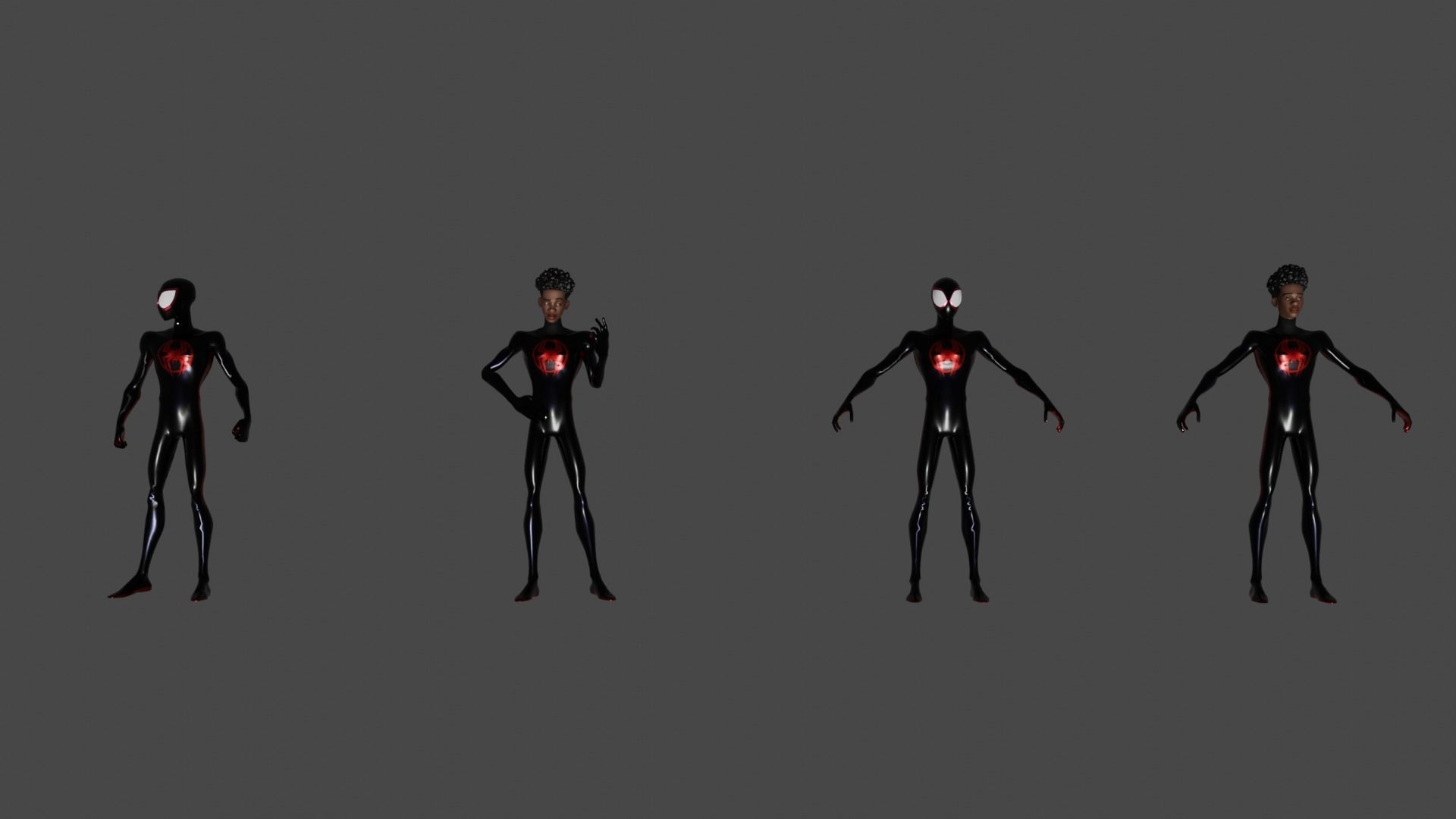 spiderman 3d blender spider man into the spider verse 3D model animated ...