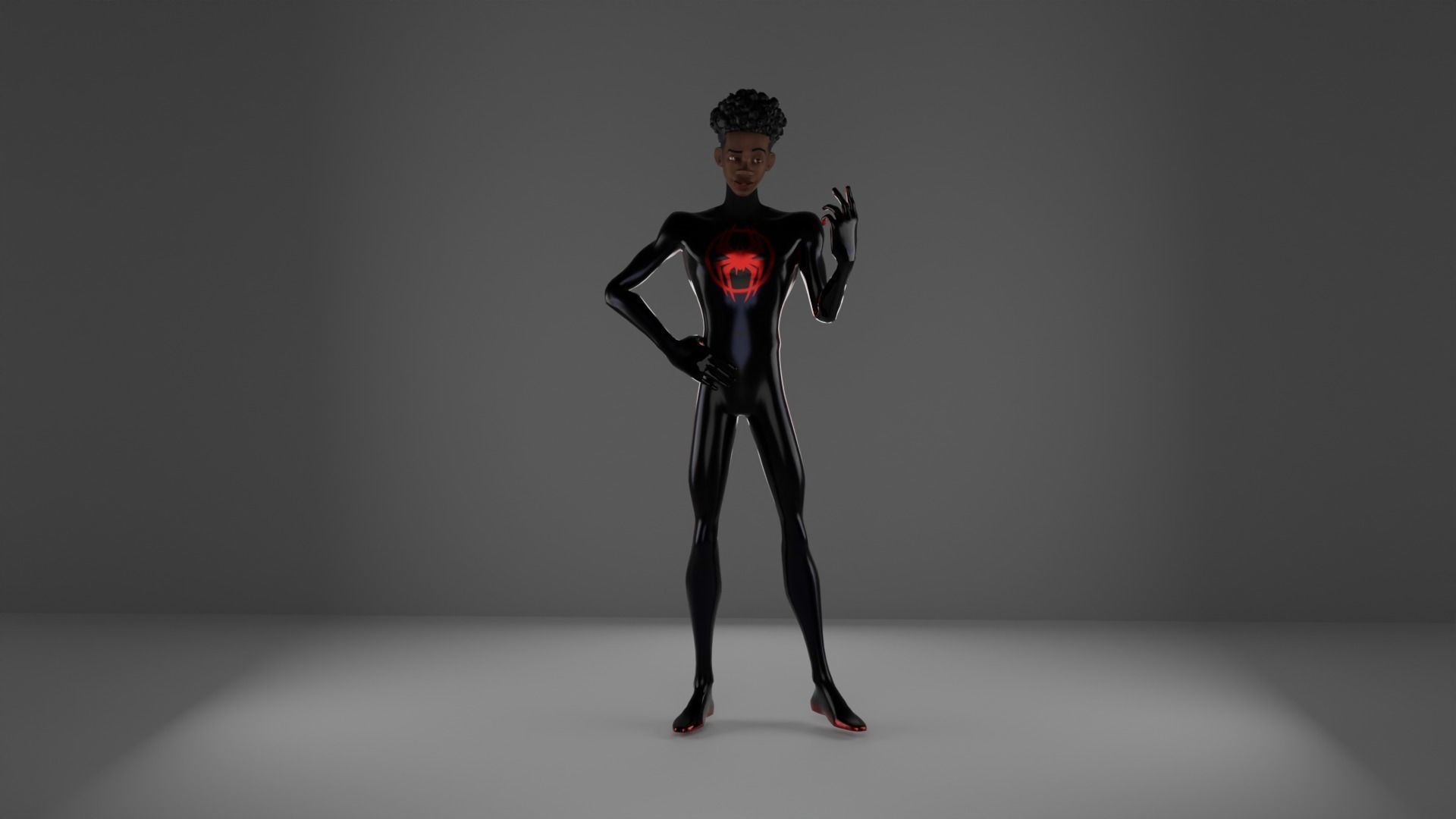 spiderman 3d blender spider man into the spider verse 3D model animated ...