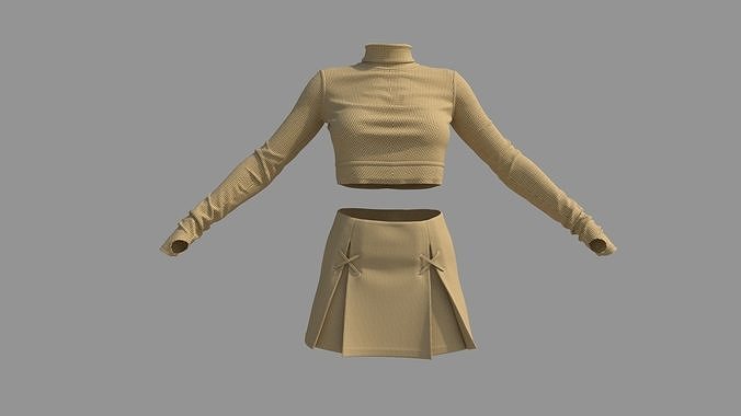 Female outfit Dress suit 3D model | CGTrader