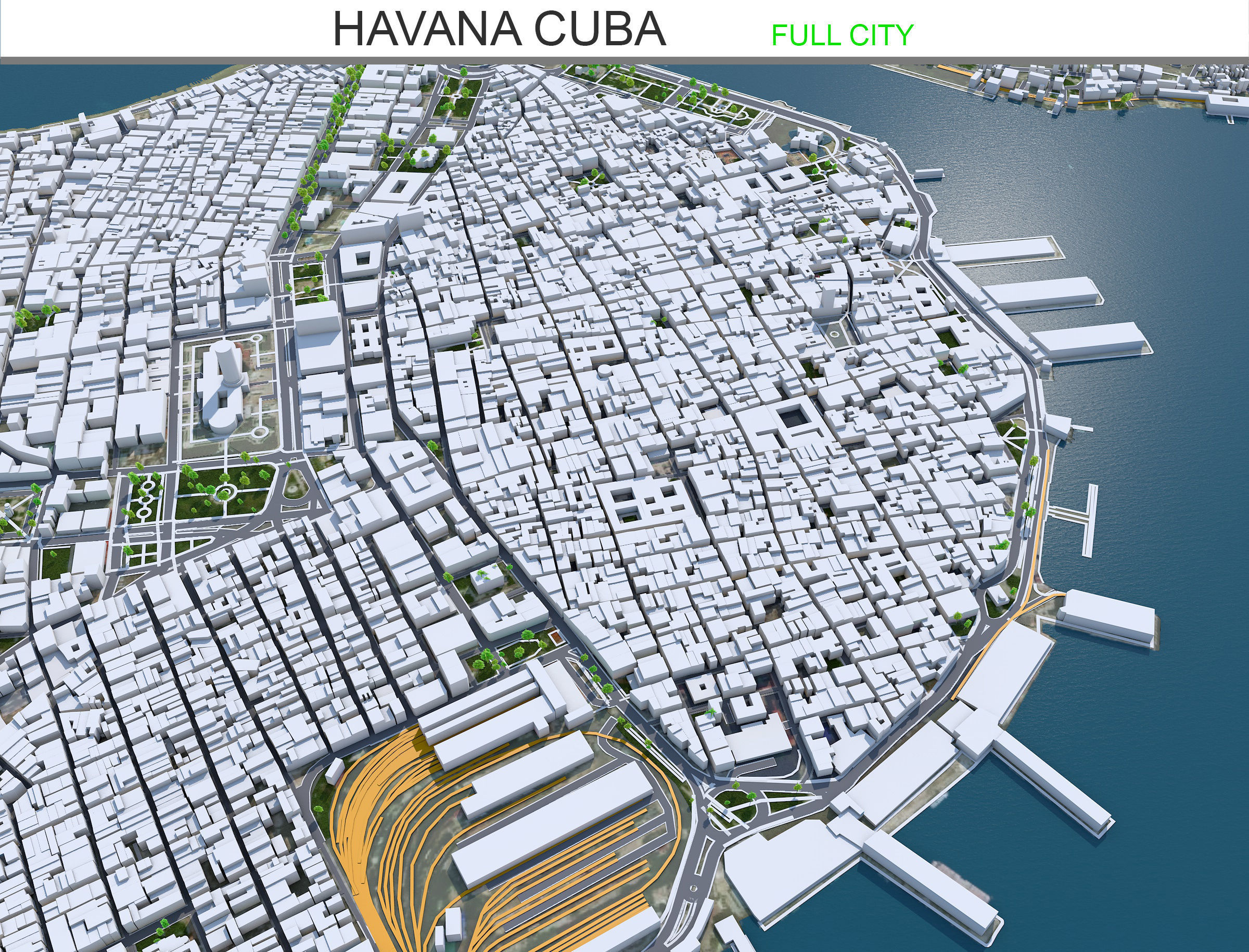3D model Havana Cuba 30km VR / AR / low-poly | CGTrader