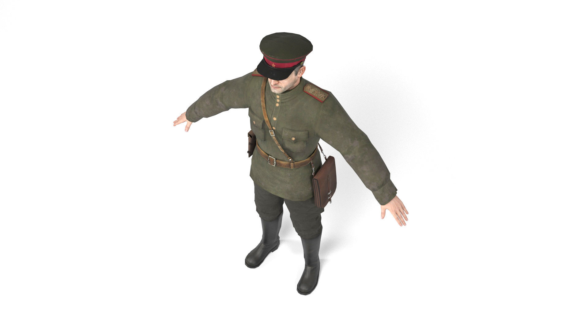 3D model Soviet Officer VR / AR / low-poly rigged animated | CGTrader