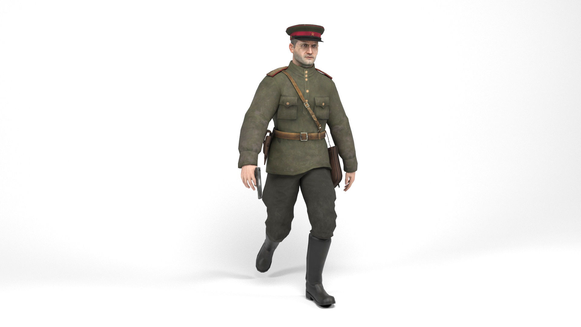 3D model Soviet Officer VR / AR / low-poly rigged animated | CGTrader