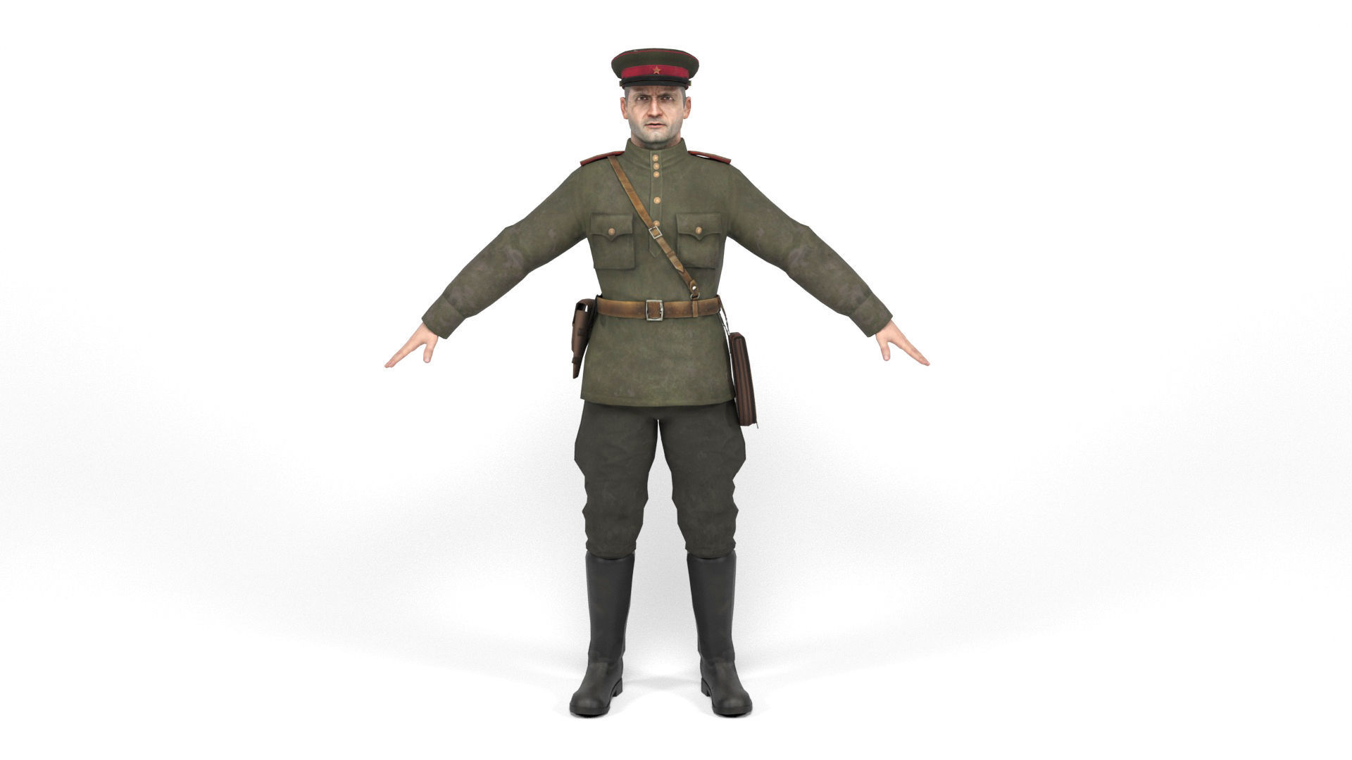 3D model Soviet Officer VR / AR / low-poly rigged animated | CGTrader
