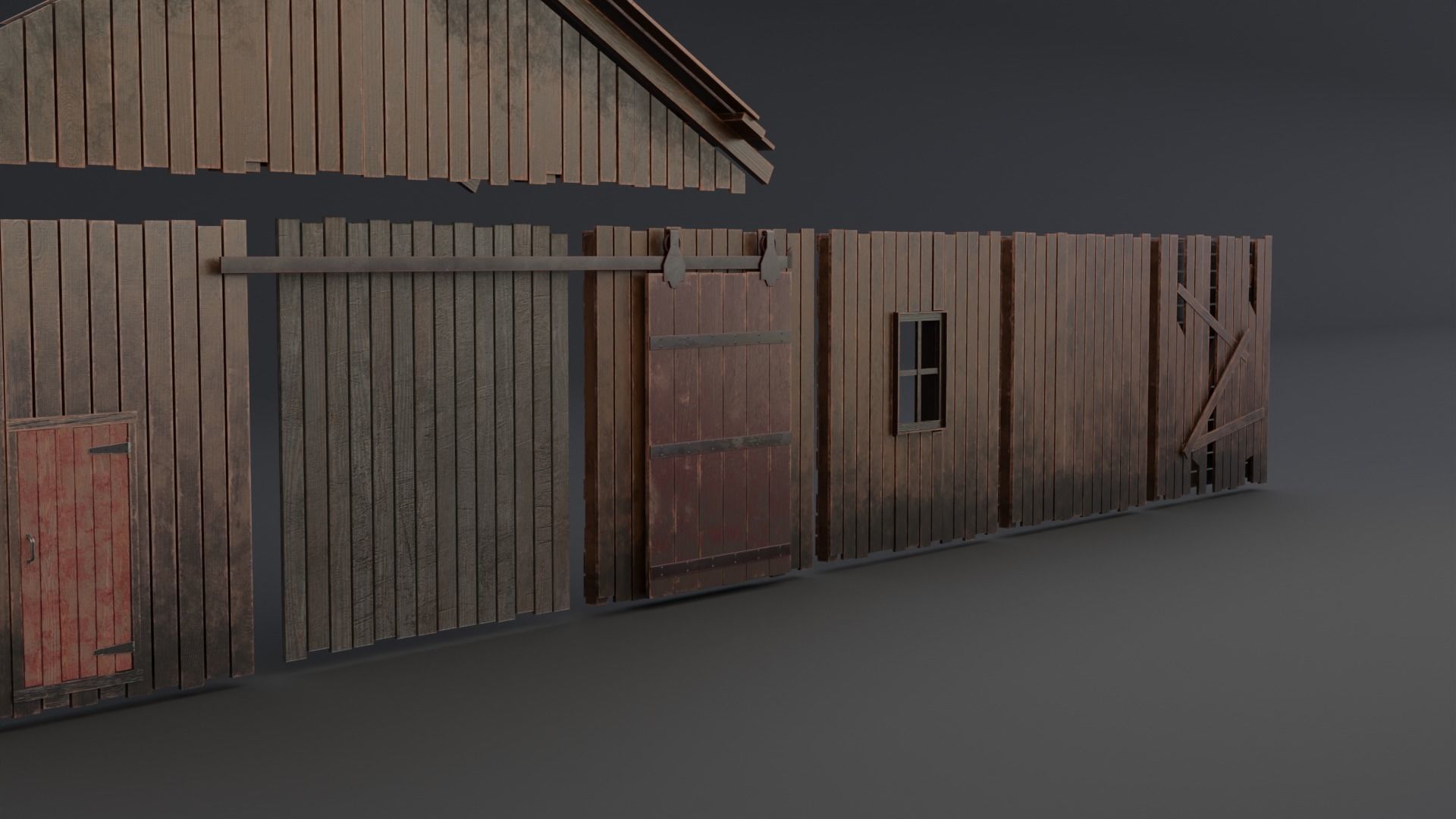 3D model Modular Old House Low Poly 3D Model PBR VR / AR / low-poly ...