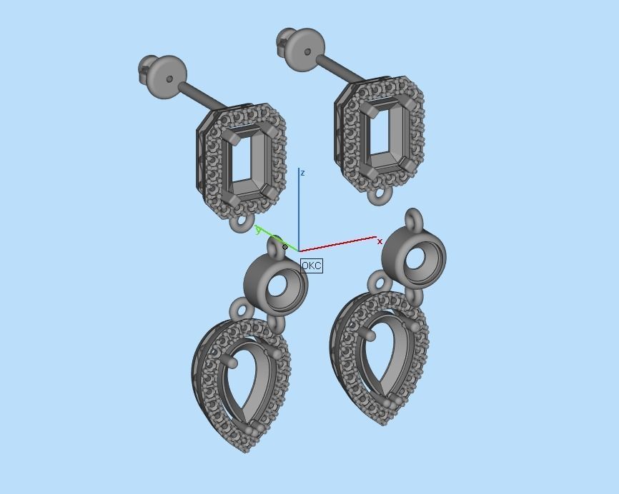 Earrings 0071 3D model 3D printable | CGTrader
