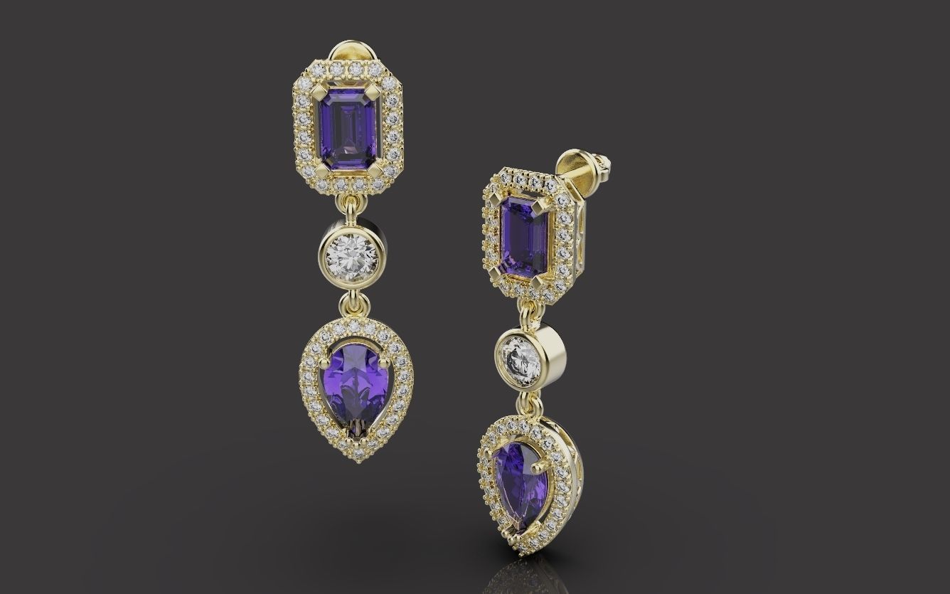 Earrings 0071 3D model 3D printable | CGTrader