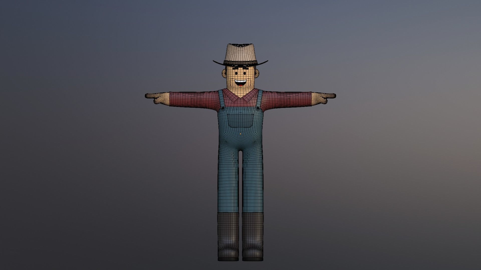 3D model Minimal Farmer Cartoon Character VR / AR / low-poly | CGTrader