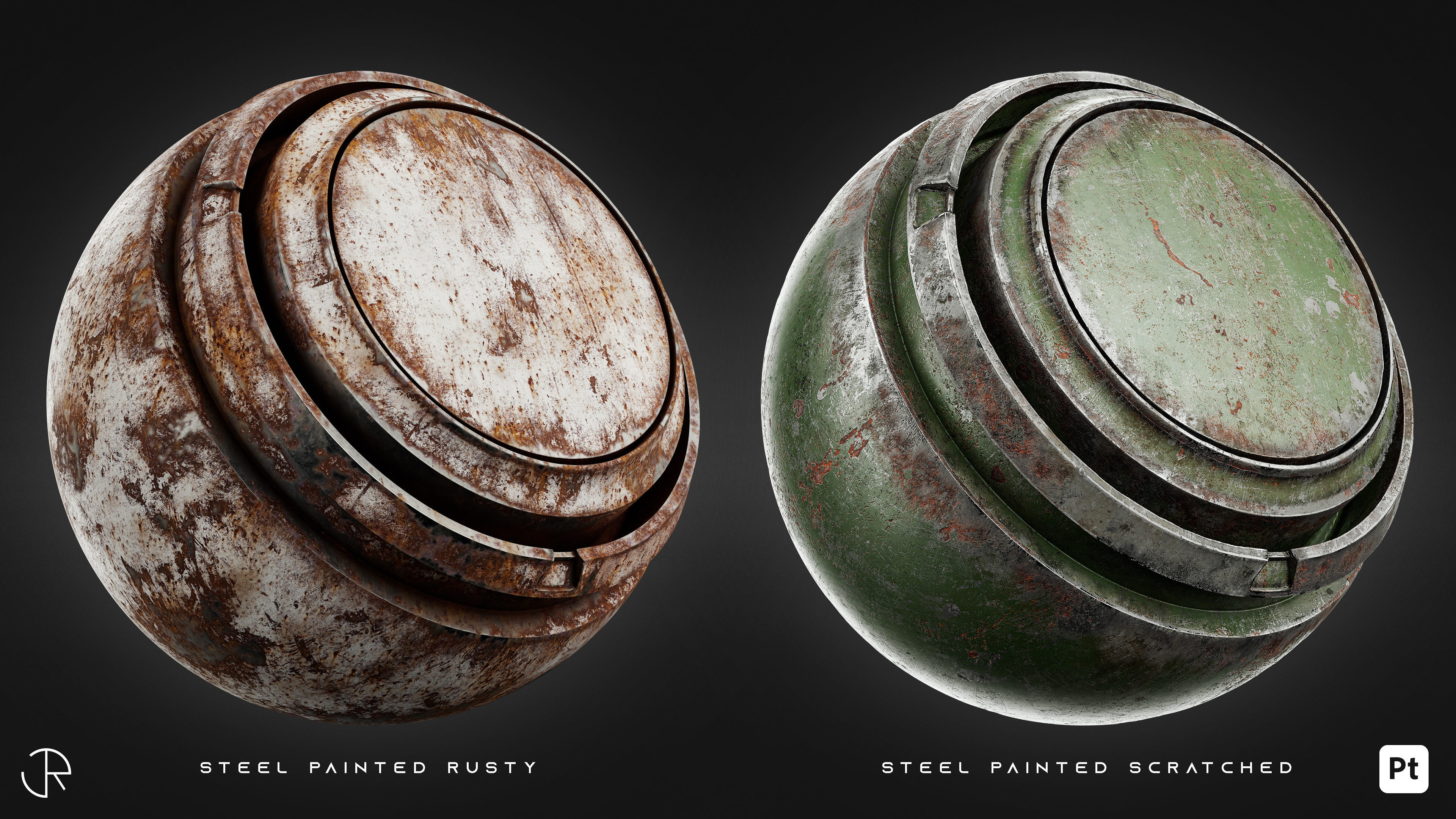 Metal Damaged Materials Substance Painter vol 02 Texture | CGTrader