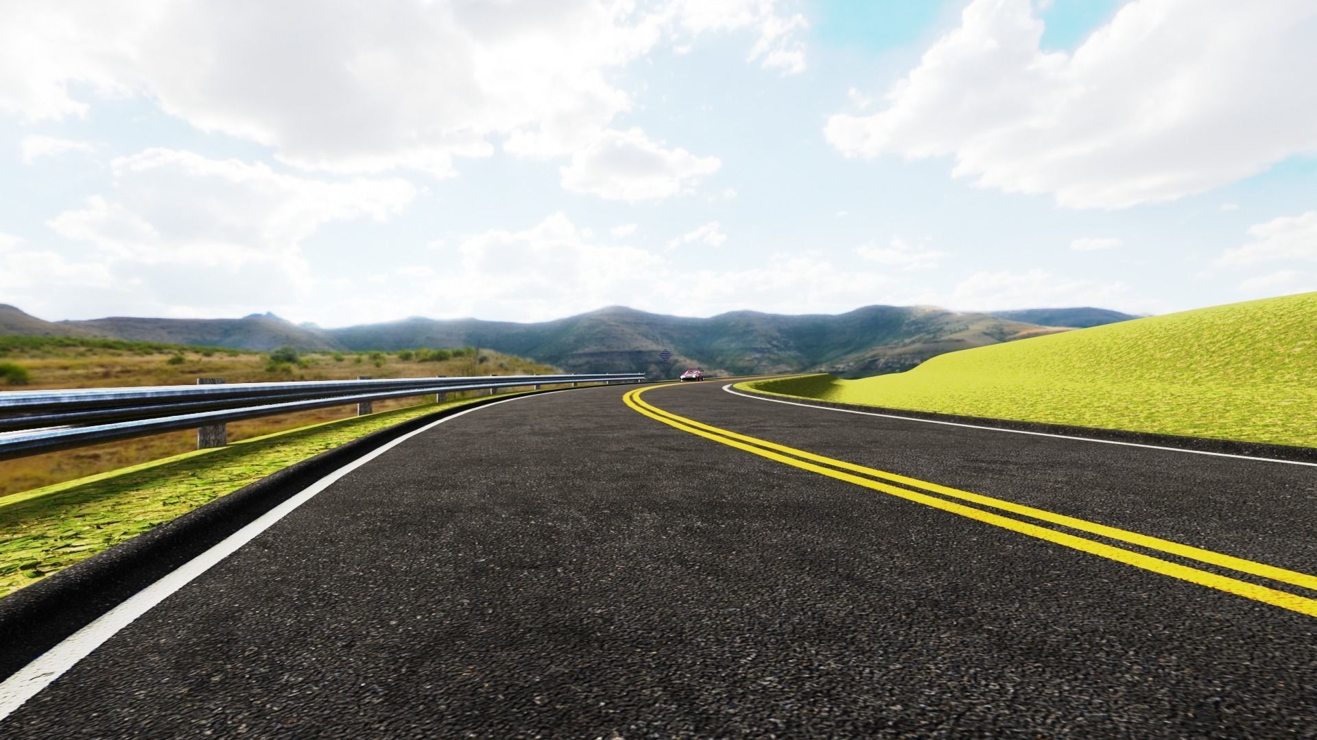 Highly Enhanced Curve Road 3D model | CGTrader