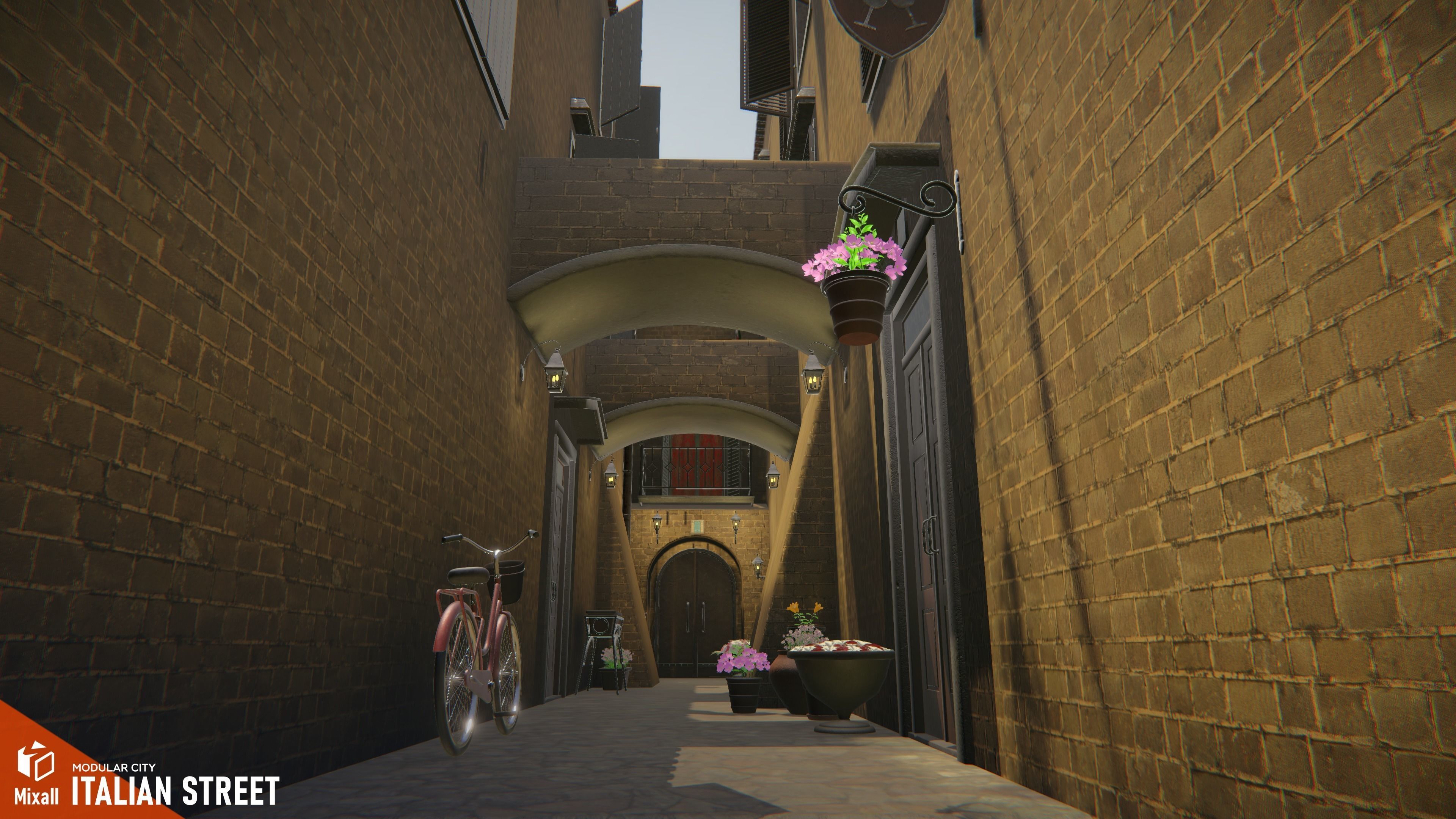 Italian street - modular city 3D model | CGTrader