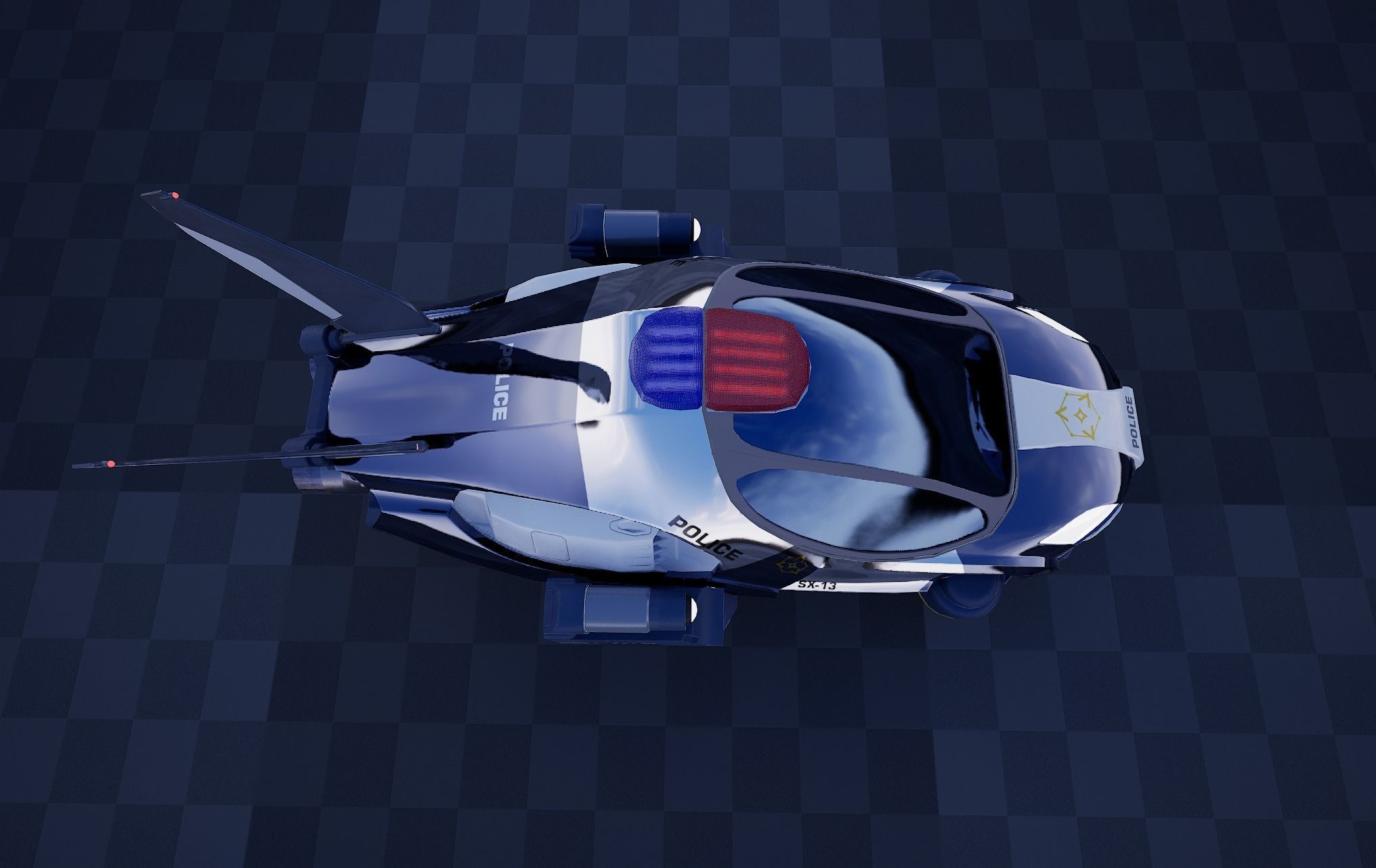 3D model Sci Fi Police Vehicle VR / AR / low-poly | CGTrader