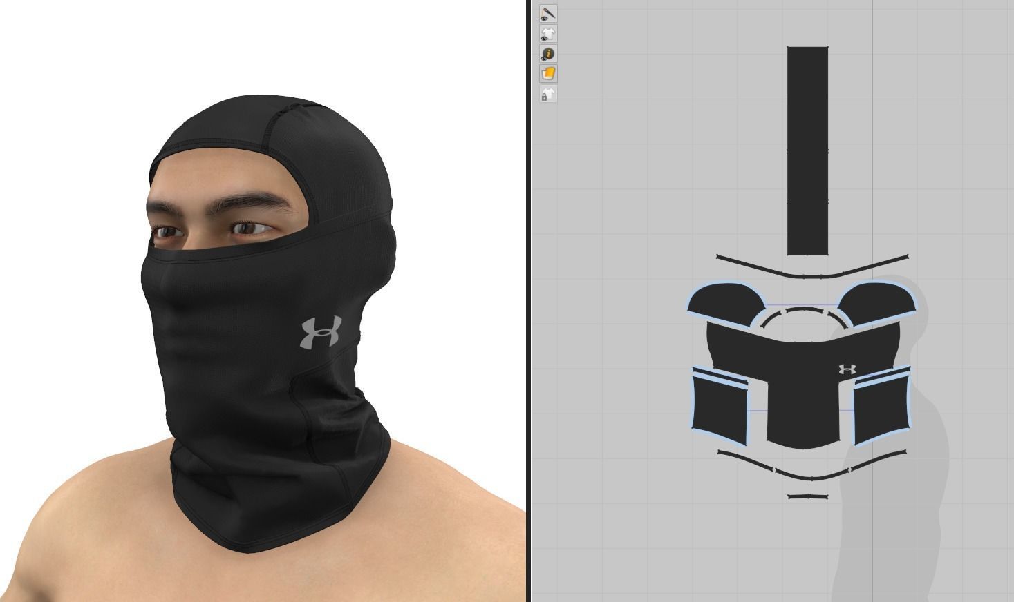 UA Ski Mask Black 3D model | CGTrader