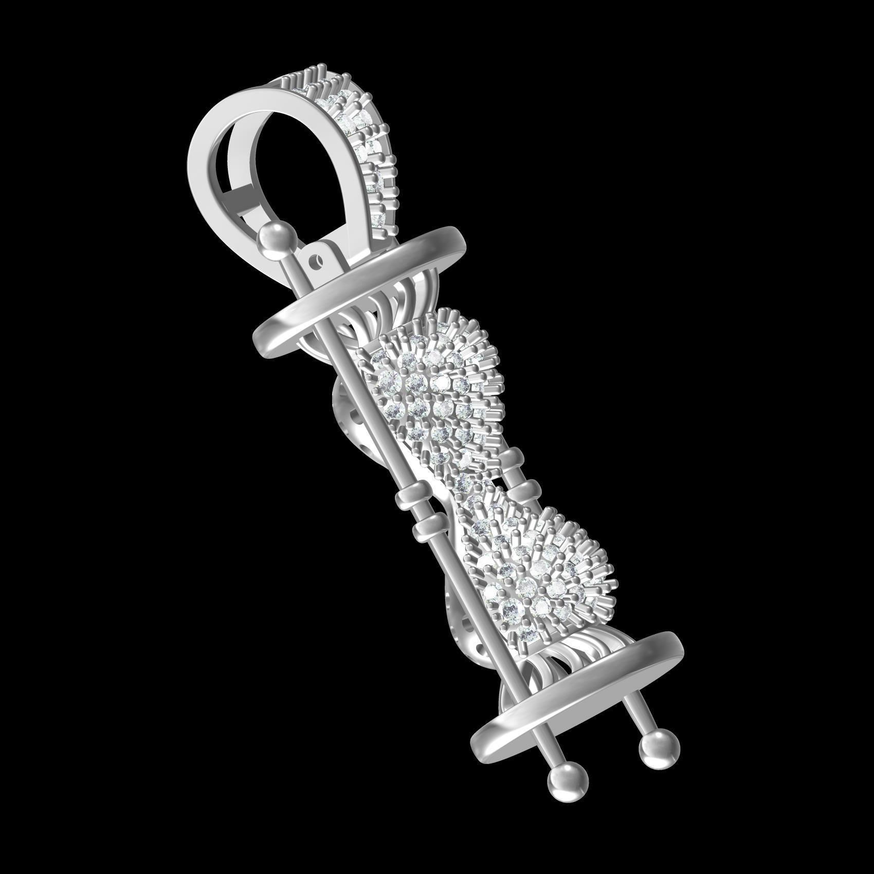 Hourglass Sand Timer Diamond Pendant 3D model 3D printable | CGTrader