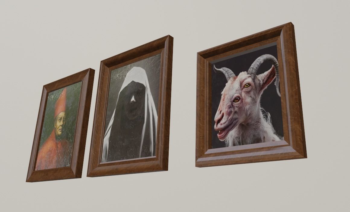 3D model Old Creepy Paintings Pack VR / AR / low-poly | CGTrader