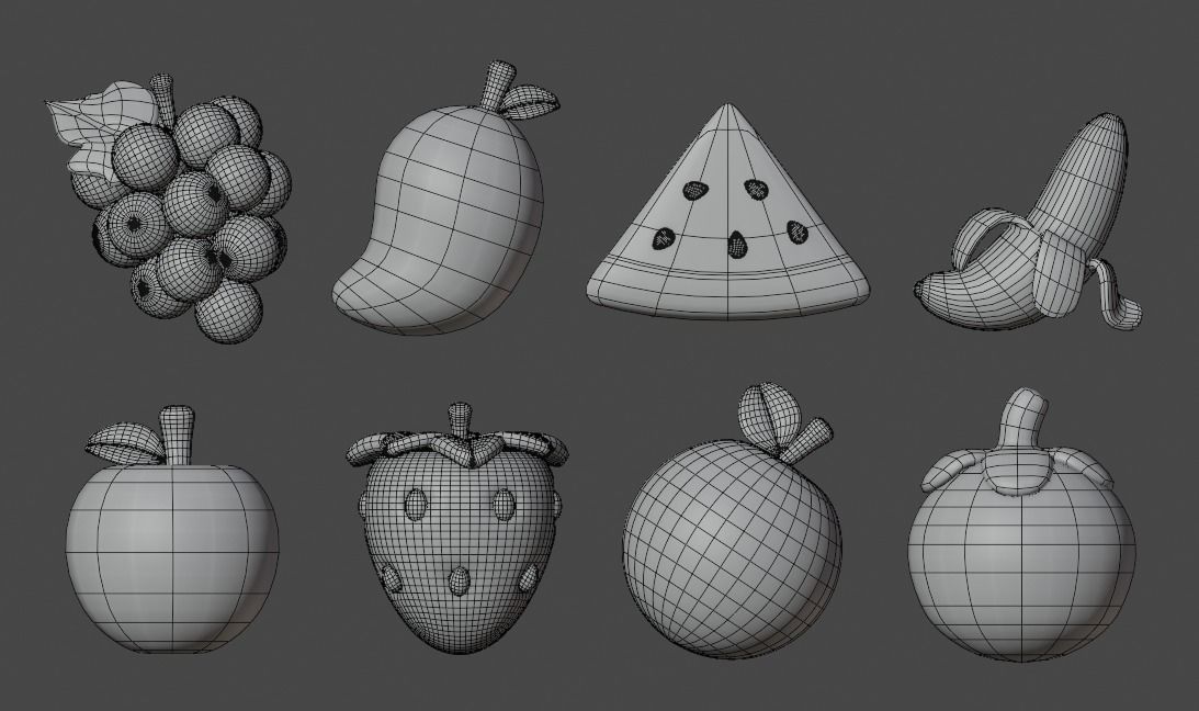 3D model Fruit Set VR / AR / low-poly | CGTrader