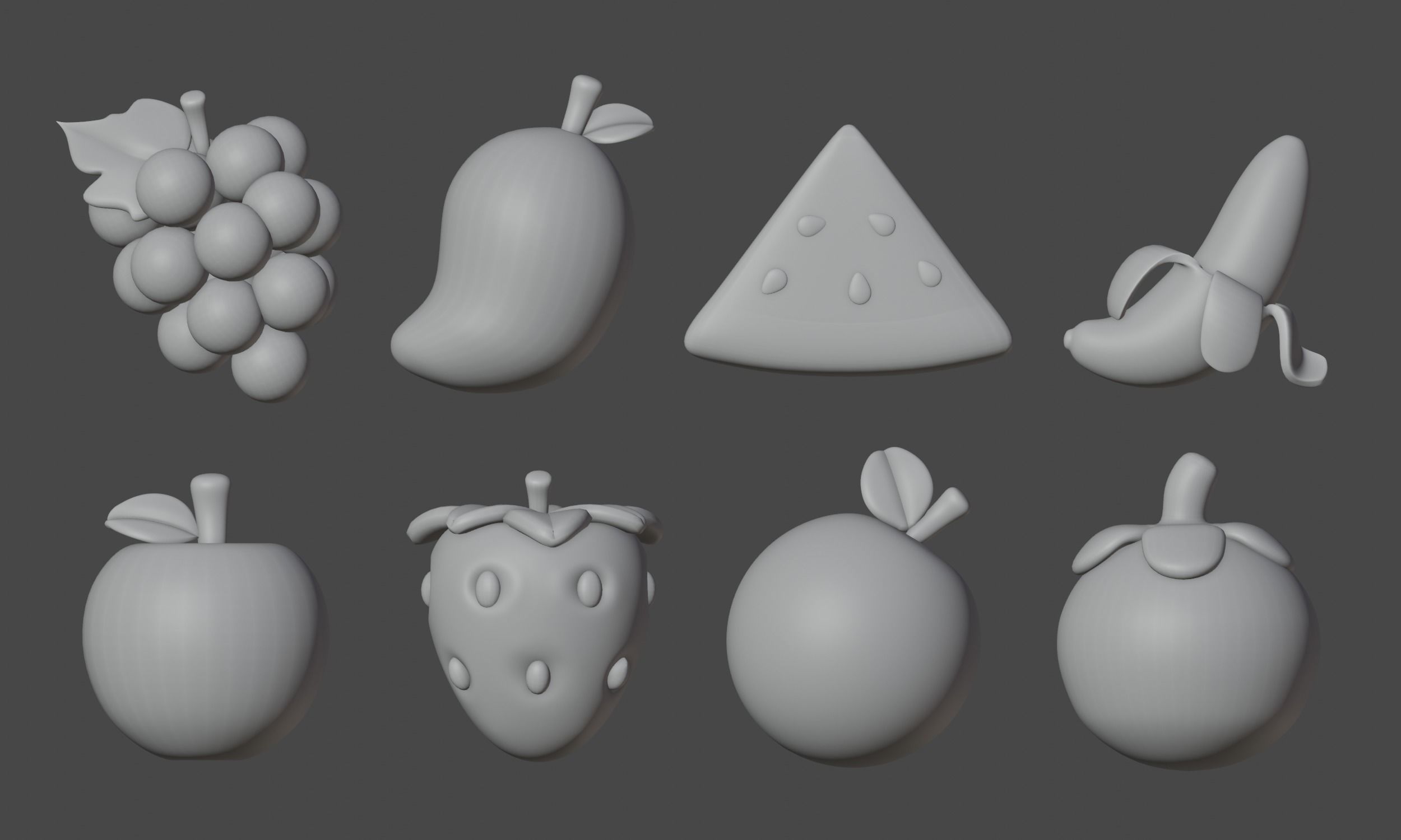 3D model Fruit Set VR / AR / low-poly | CGTrader