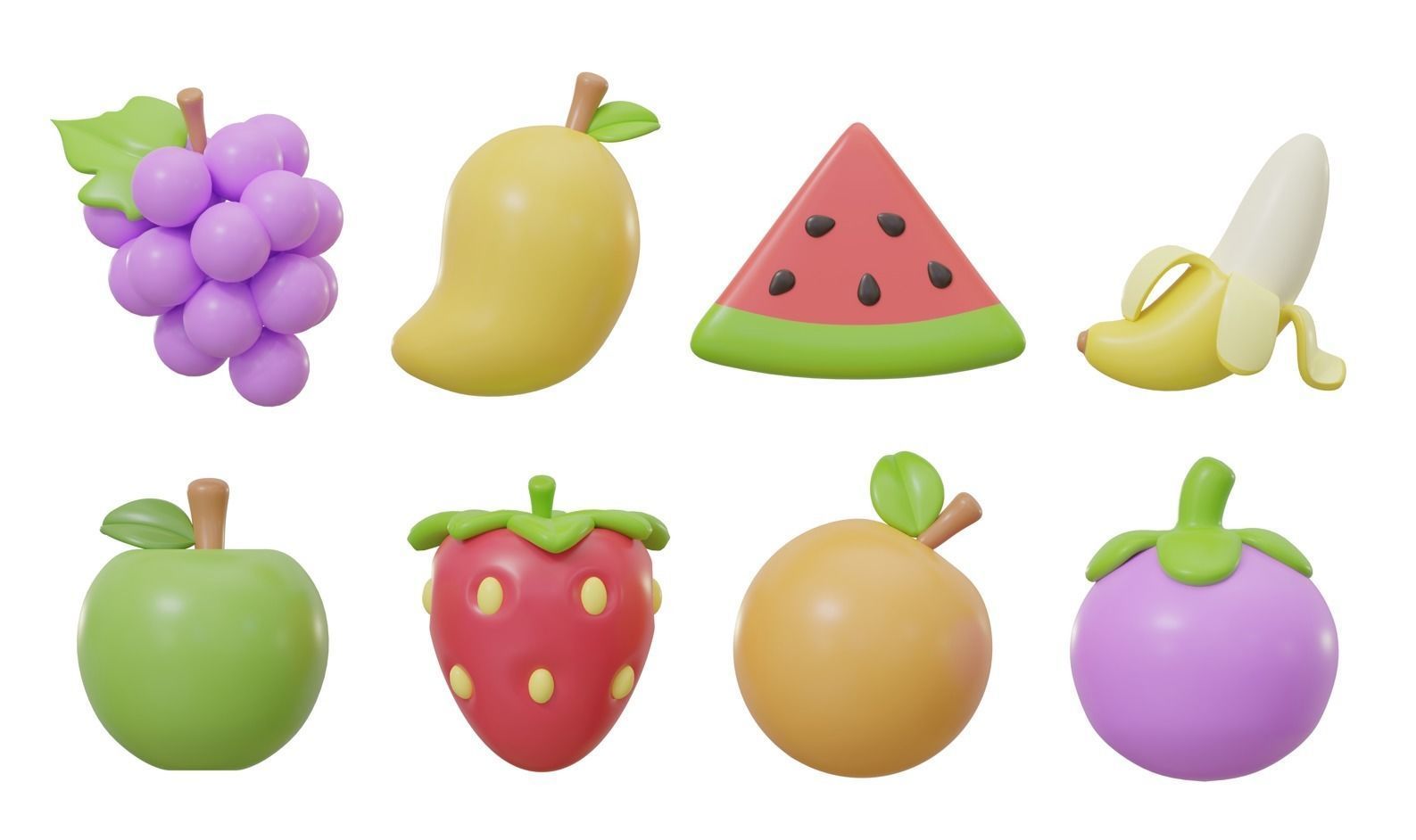 3D model Fruit Set VR / AR / low-poly | CGTrader
