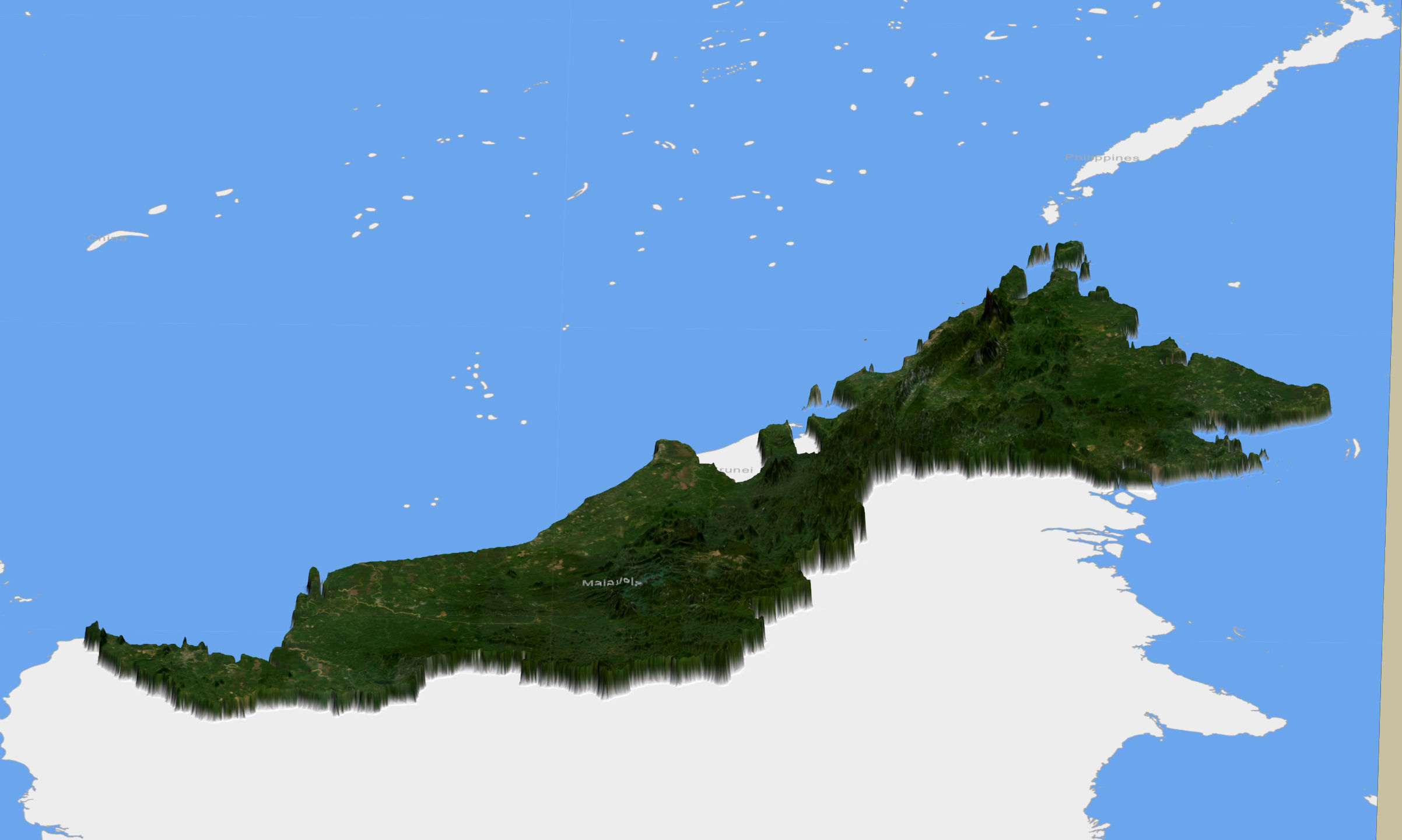 Malaysia map Terrain Topography Elevation DEM Geography Lascape 3D ...