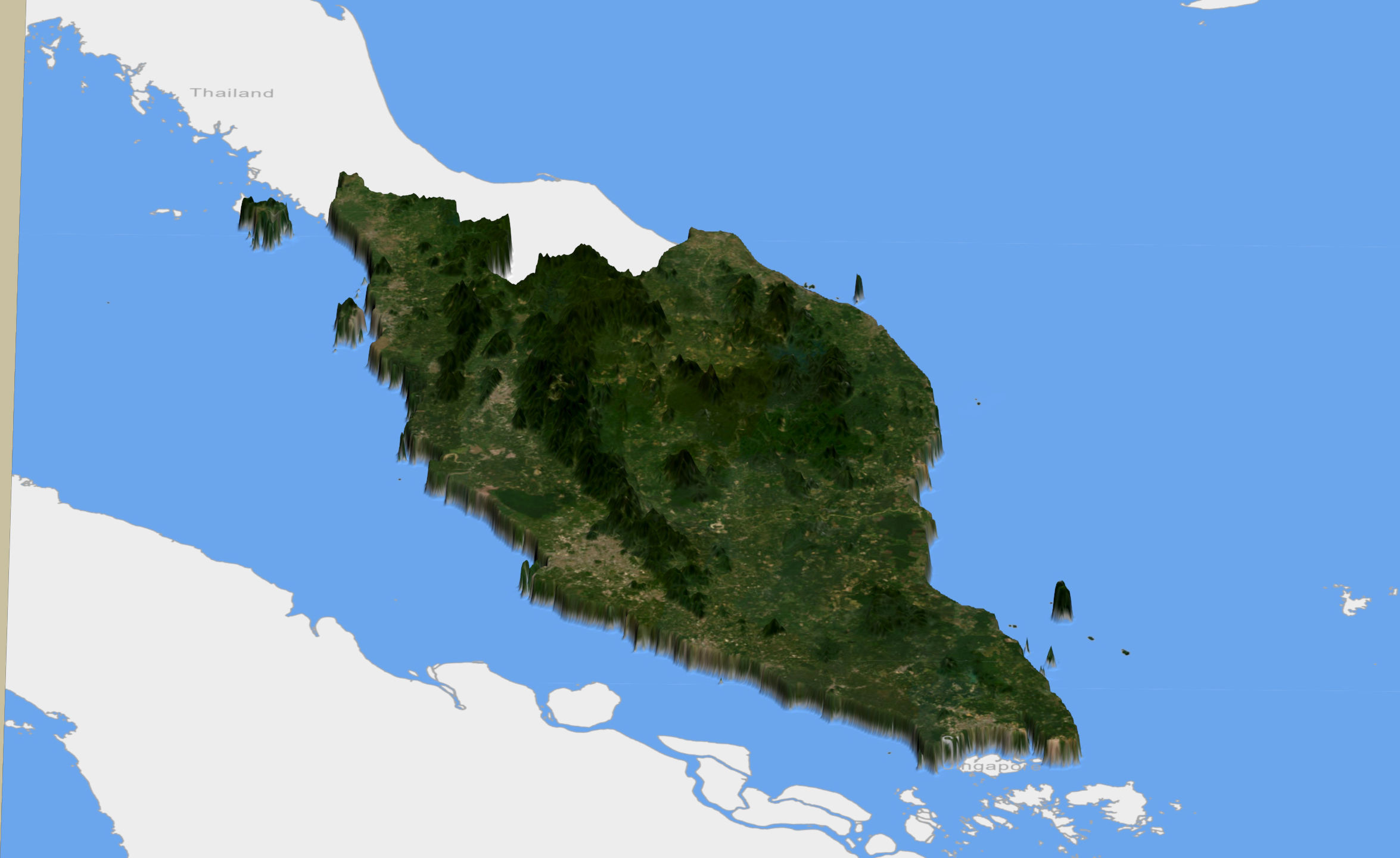 Malaysia map Terrain Topography Elevation DEM Geography Lascape 3D ...