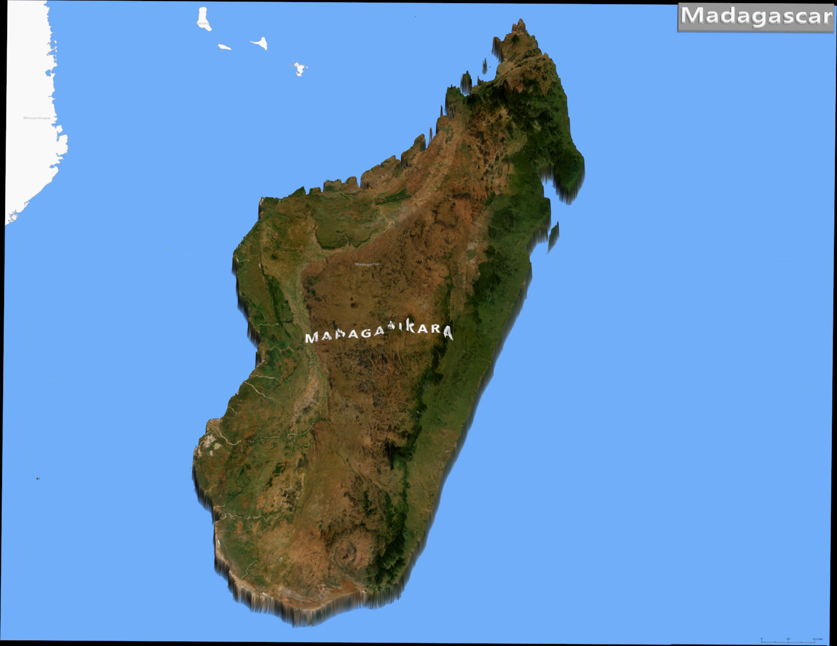 Madagascar Terrain Topography Elevation DEM Geography Landscape 3D ...