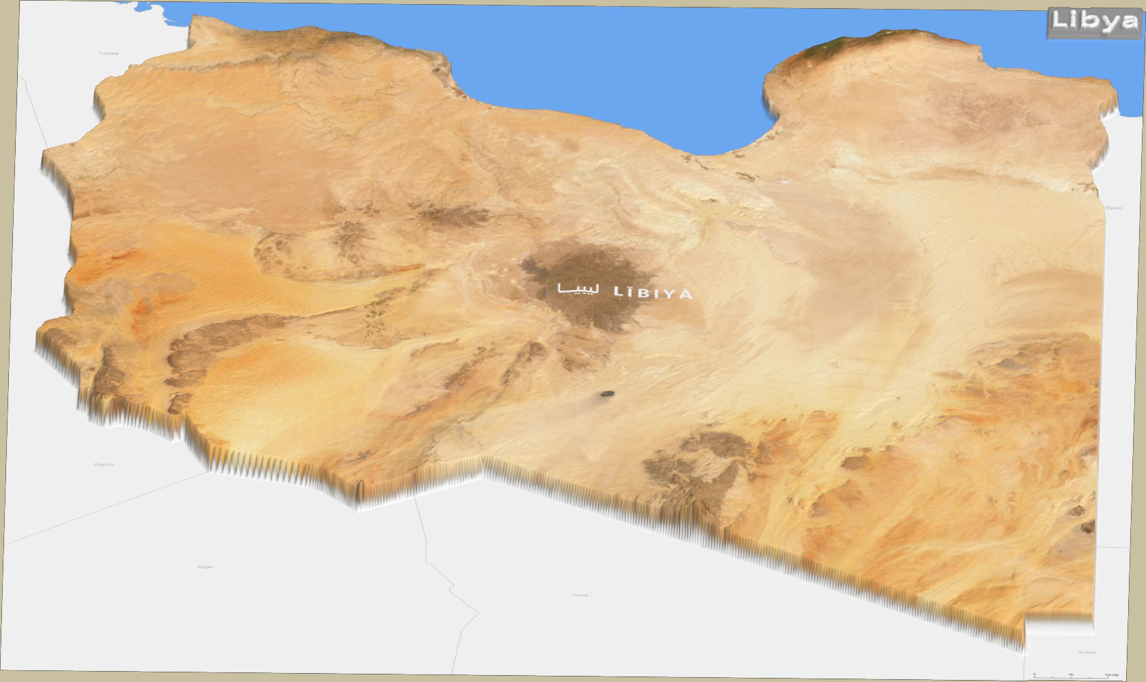 Libya Terrain Topography Elevation DEM Geography Landscape 3D model ...