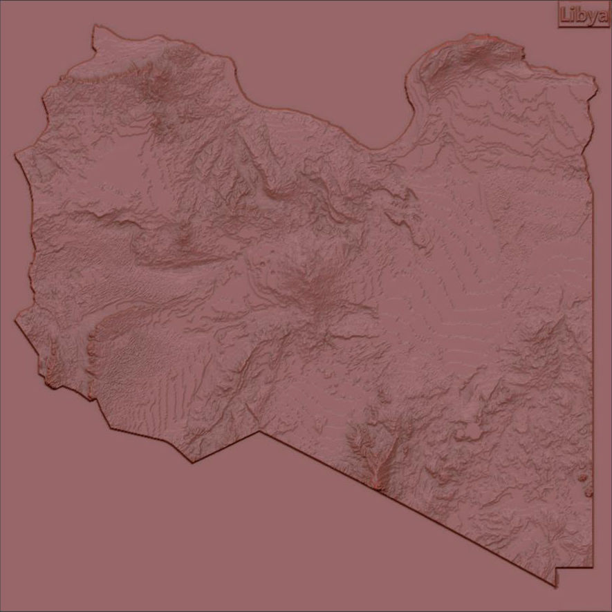 Libya Terrain Topography Elevation DEM Geography Landscape 3D model ...