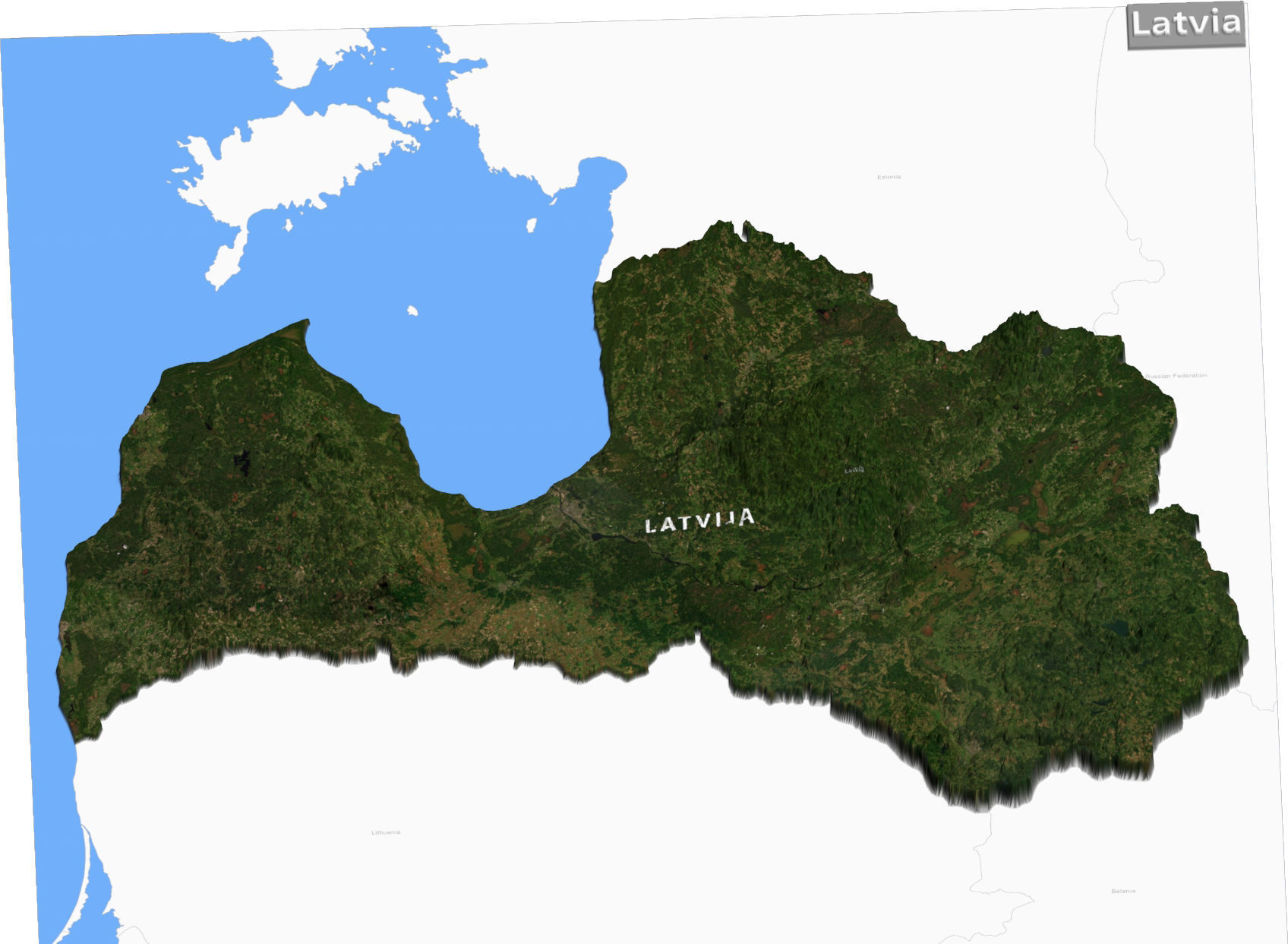 Latvia Terrain Topography Elevation DEM Geography Landscape 3D model ...