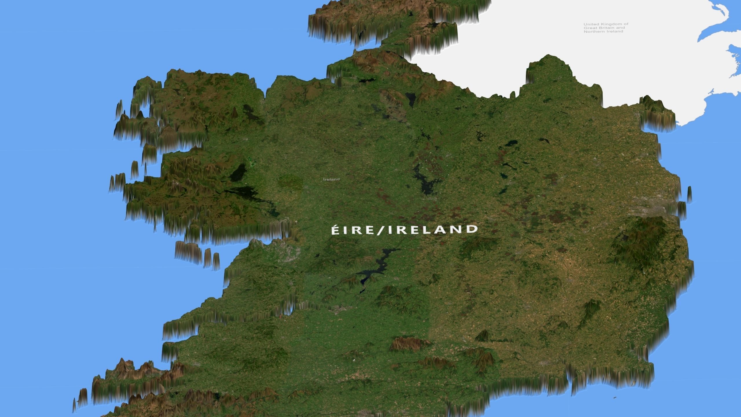 Ireland Terrain Topography Elevation DEM Geography Landscape 3D model ...