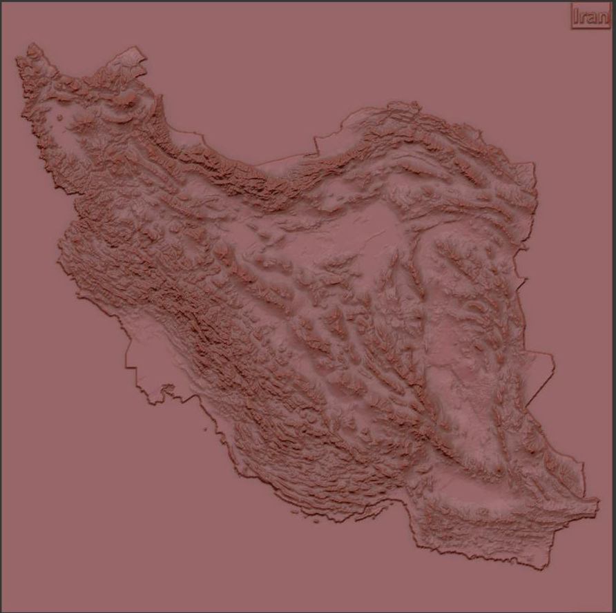 Iran Terrain Topography Elevation DEM Geography Landscape 3D model ...