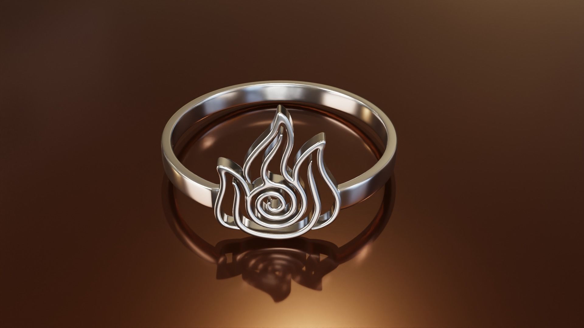 ATLA Fire symbol ring 3D model 3D printable | CGTrader