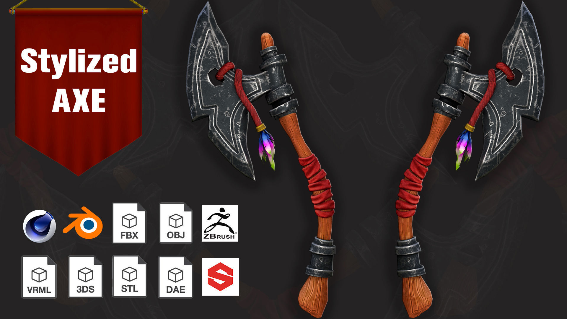 3D model Stylized Axe VR / AR / low-poly | CGTrader