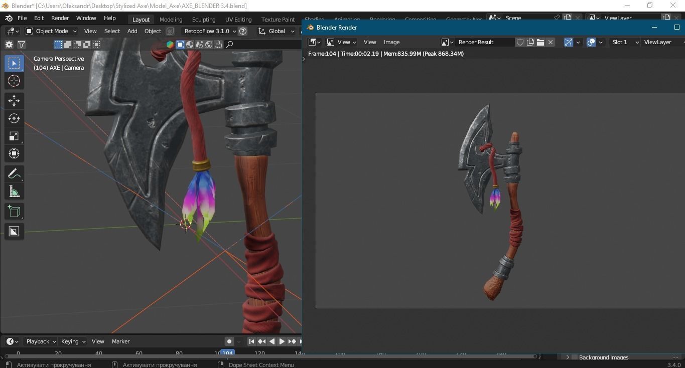 3D model Stylized Axe VR / AR / low-poly | CGTrader