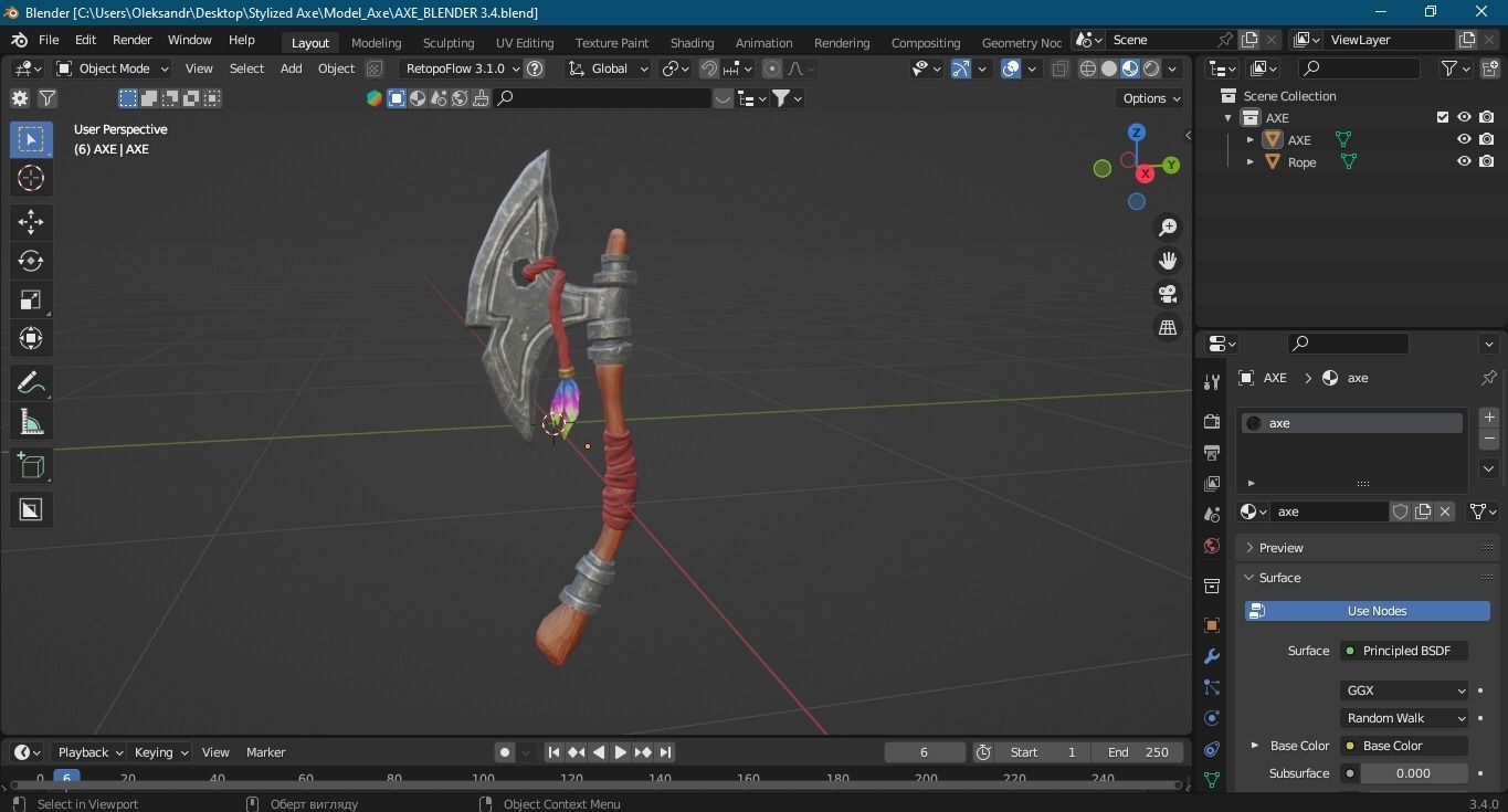 3D model Stylized Axe VR / AR / low-poly | CGTrader