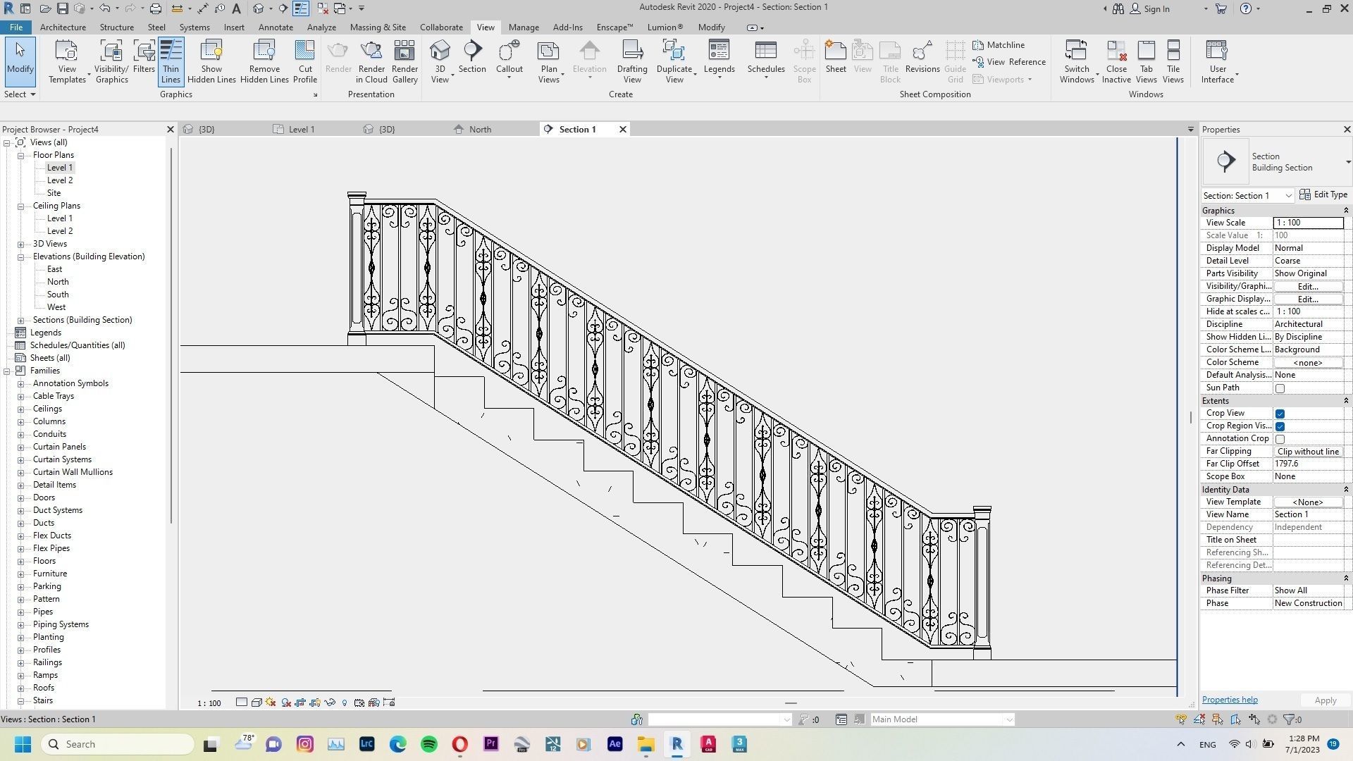 Classic Railing Revit Family type 004 3D model | CGTrader