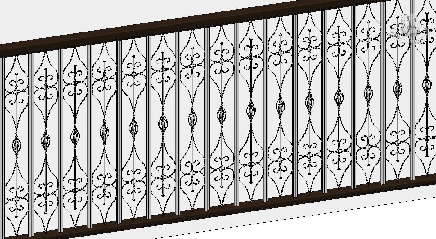 Classic Railing Revit Family type 005 3D model | CGTrader