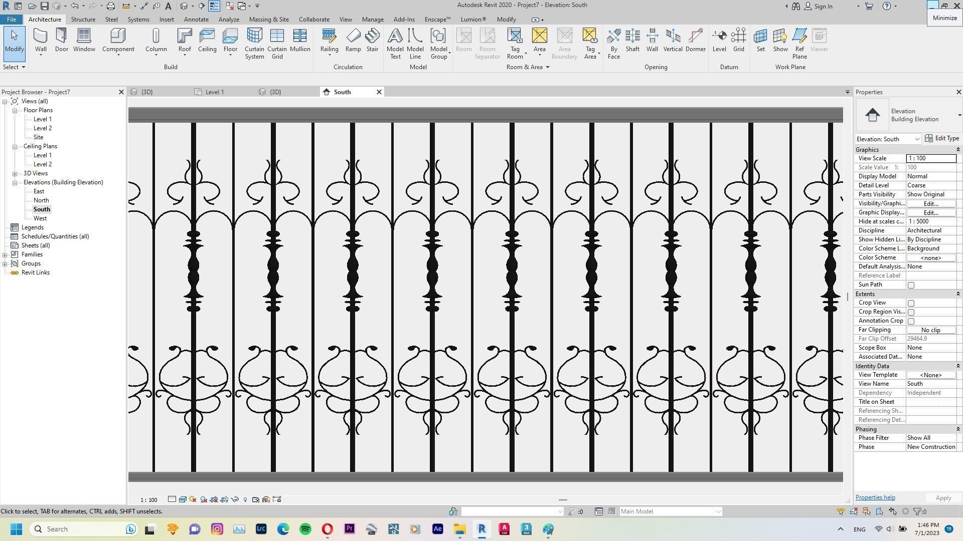 Classic Railing Revit Family type 006 3D model | CGTrader